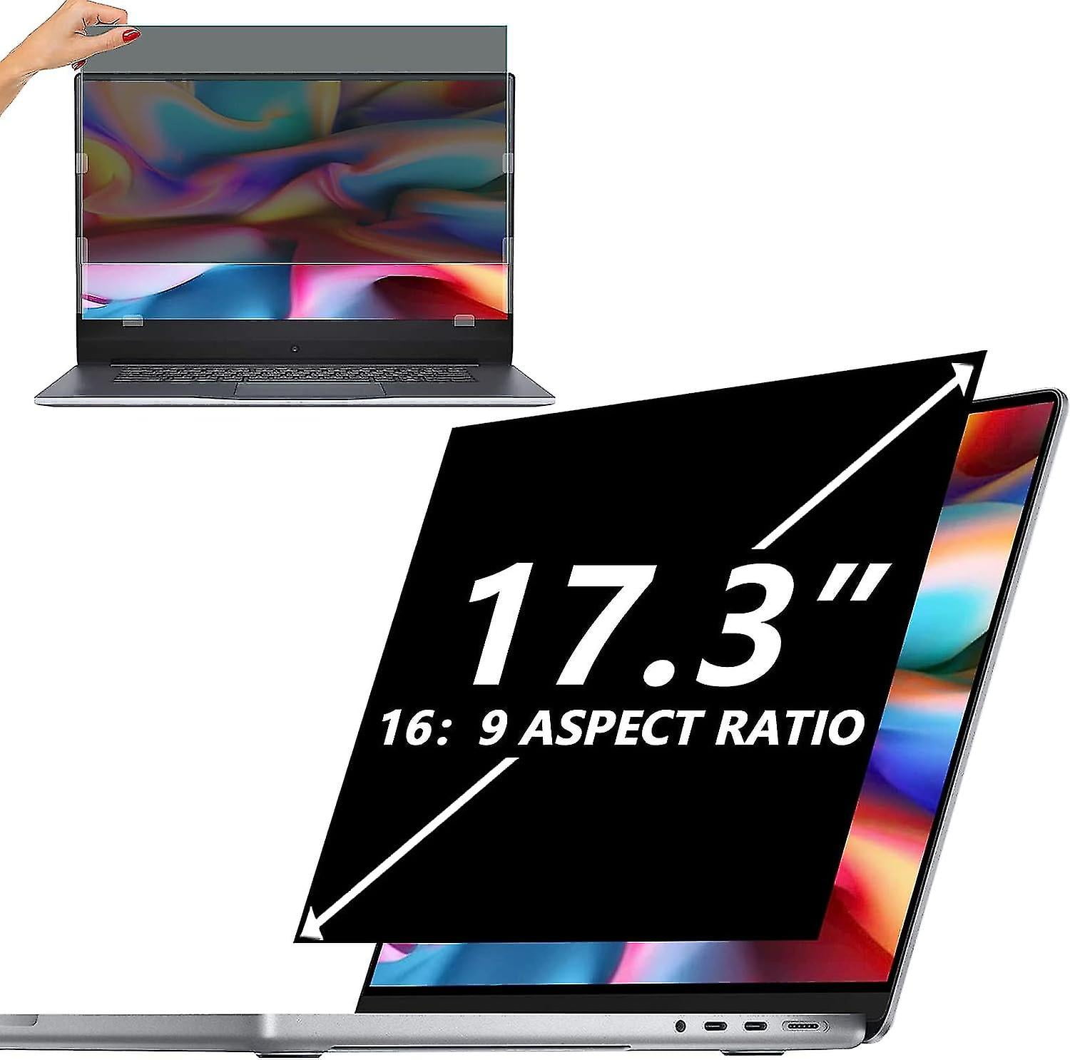 Laptop Privacy Screen 17.3 Inch,removable 16:9 Aspect Privacy Filter ...