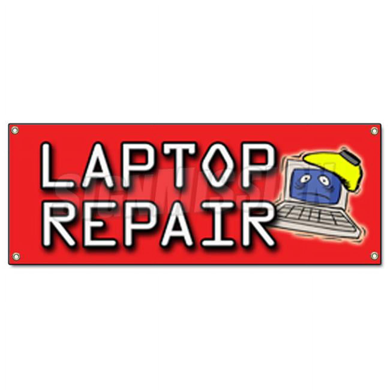 Laptop Repair Banner Sign - Computers Laptop Virus Maintenance Software ...