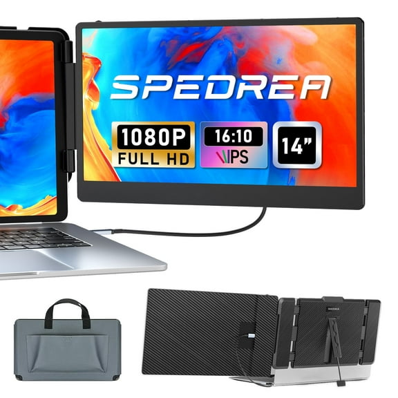 Laptop Screen Extender,14" 1080P IPS Portable Monitor, HDMI/Type-C Plug ...