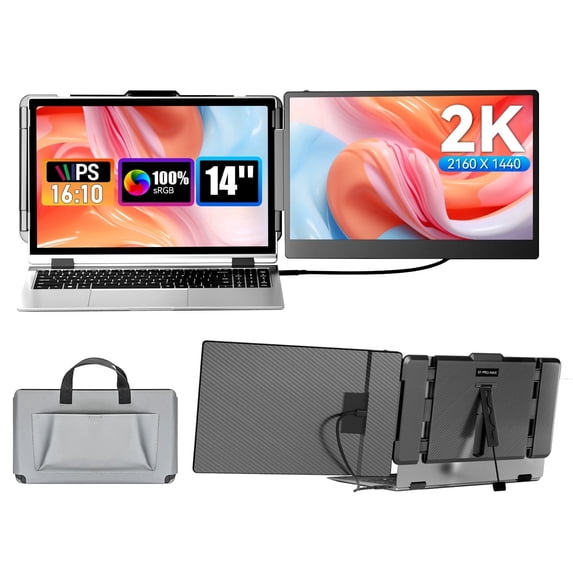 Laptop Screen Extender, 2160x1440P 14" Portable Dual Screen Extender ...