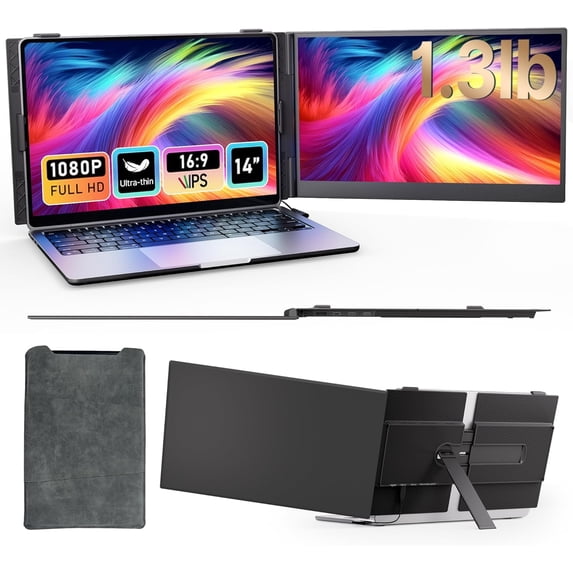 Laptop Screen Extender Portable - -Thin 14" FHD Dual Extended Display ...