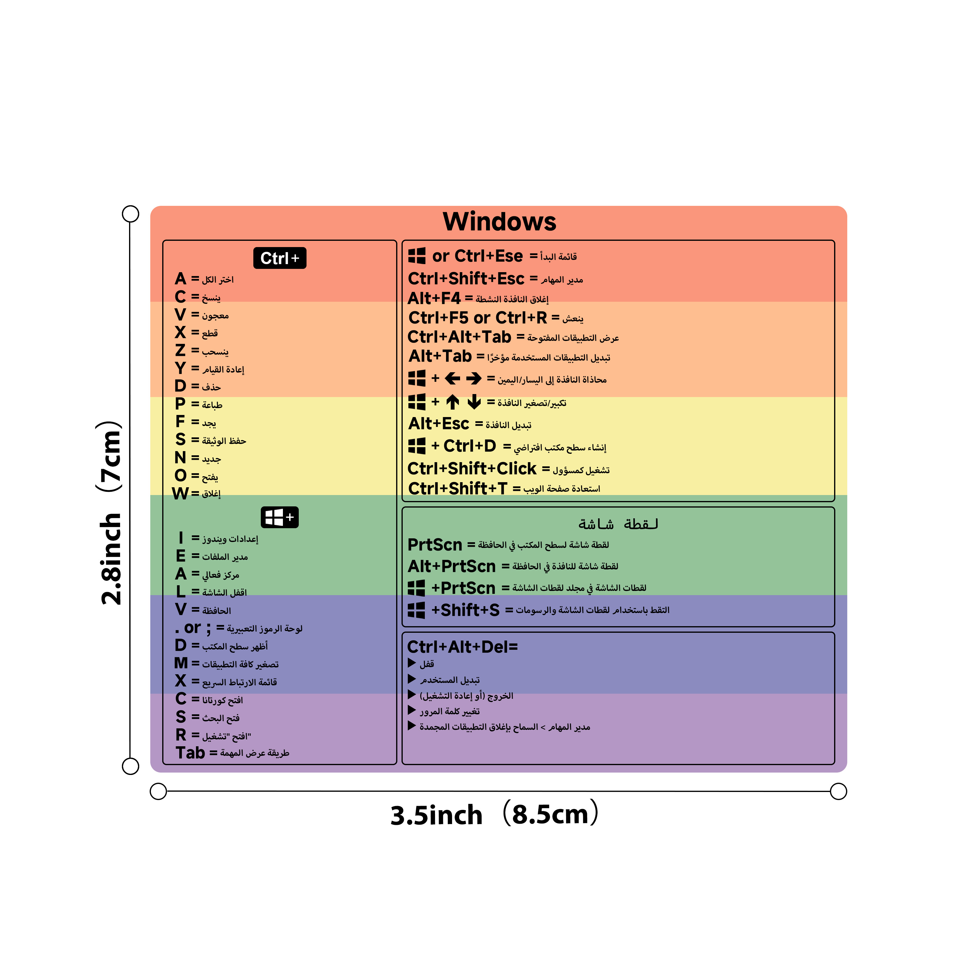 Laptop Shortcut Key Sticker for Windows Mac System Waterproof dust ...