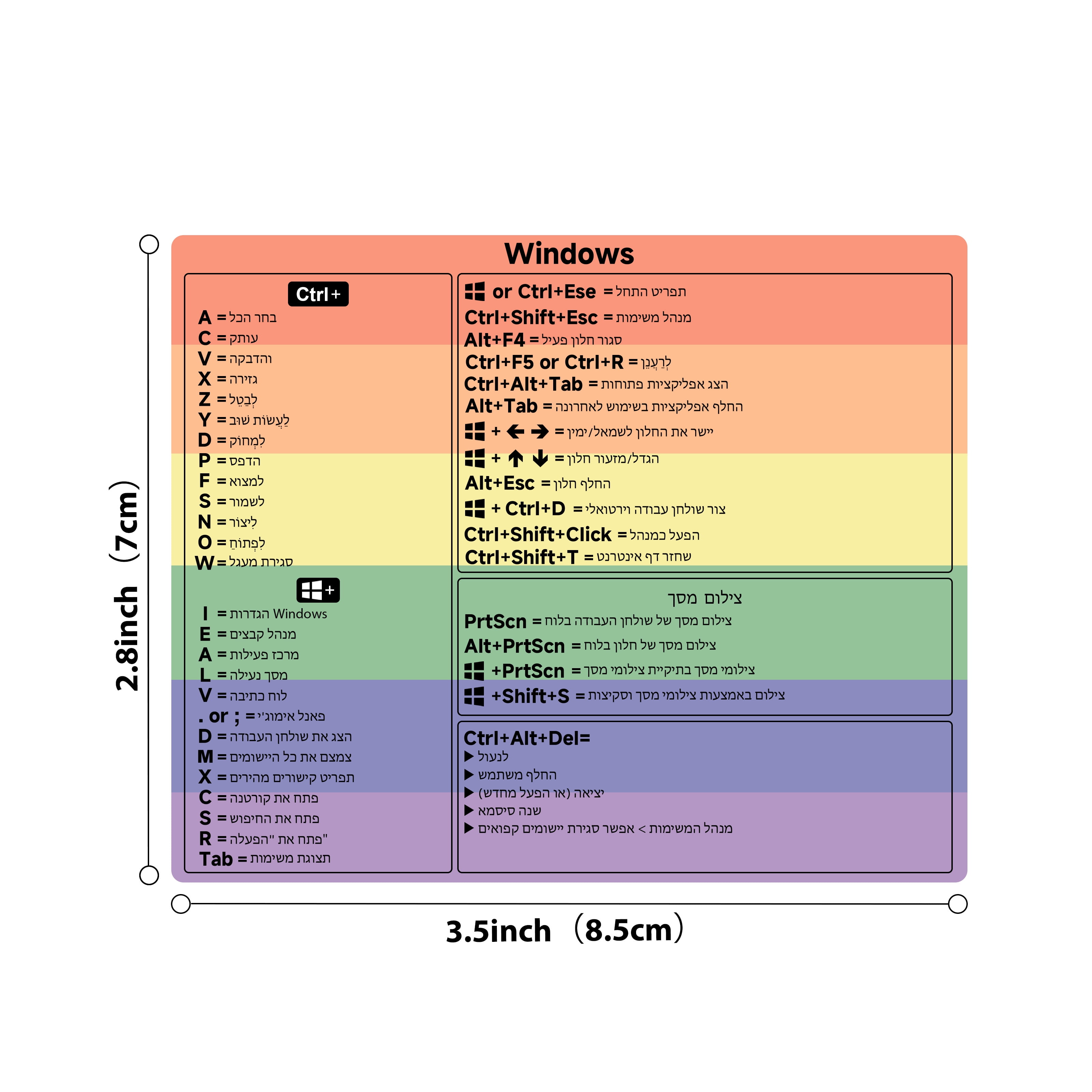 Laptop Shortcut Key Sticker for Windows Mac System Waterproof dust ...