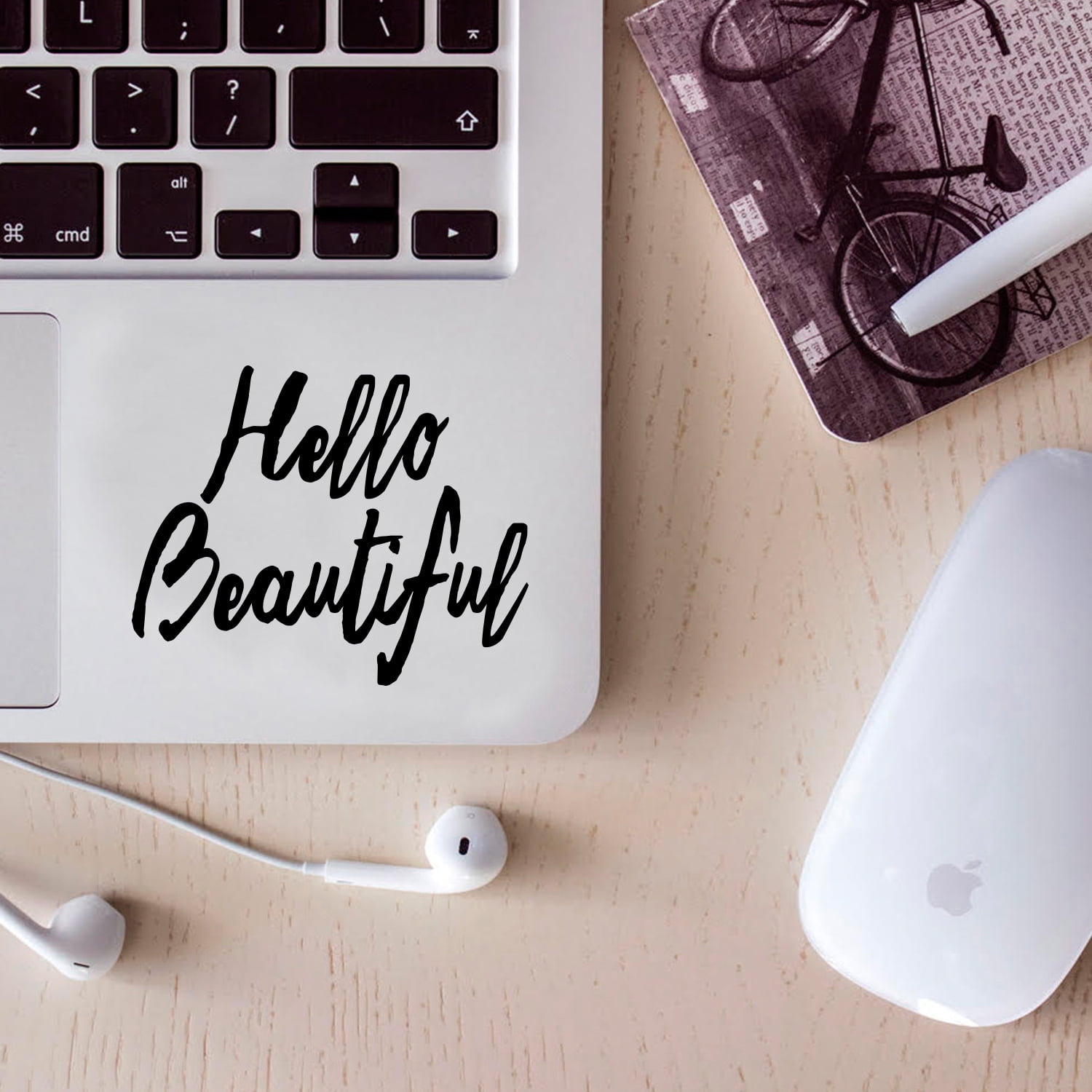 Laptop Skin Vinyl Wall Art Decal - Hello Beautiful - 4" x 5 ...