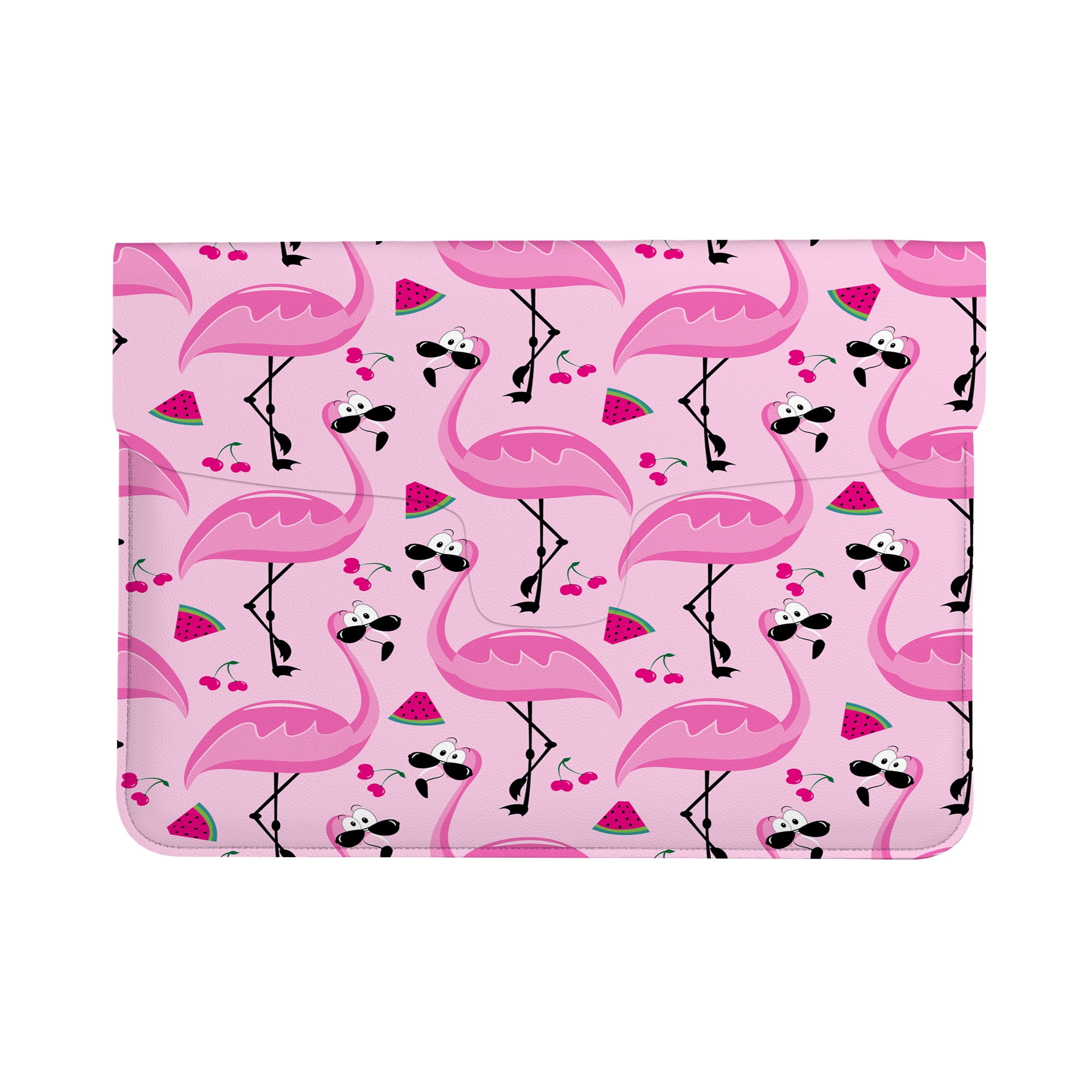 Laptop Sleeve Leather Carrying Case Cool Flamingos On Pastel Pink ...