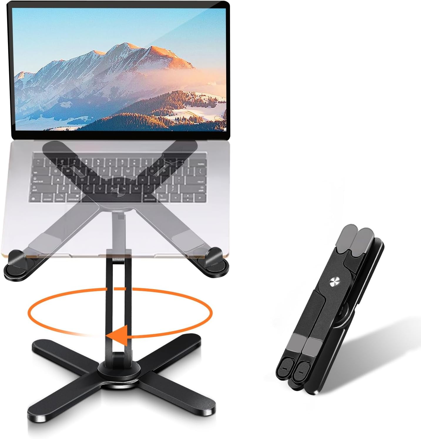 Laptop Stand with 360 Rotating Base, Computer Notebook Laptop Riser ...