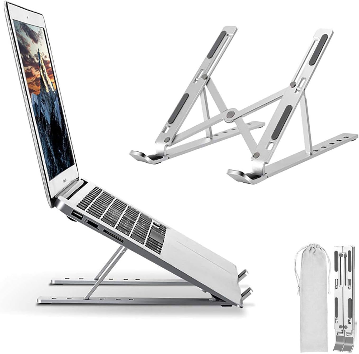 Laptop Stand Adjustable Computer Stand Aluminum Riser Holder Compatible ...