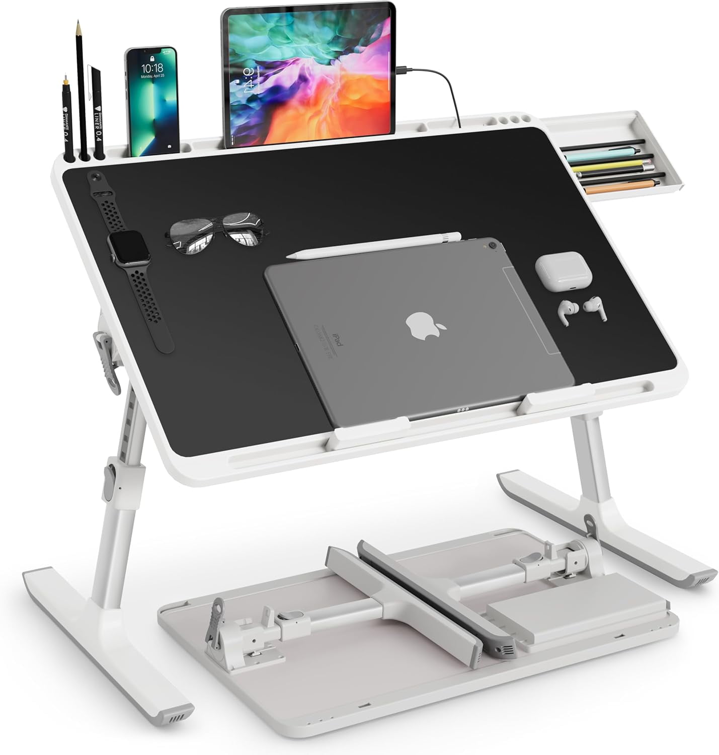 Laptop Stand for Bed, Adjustable and Light Weight Bed Desk Table Tray ...
