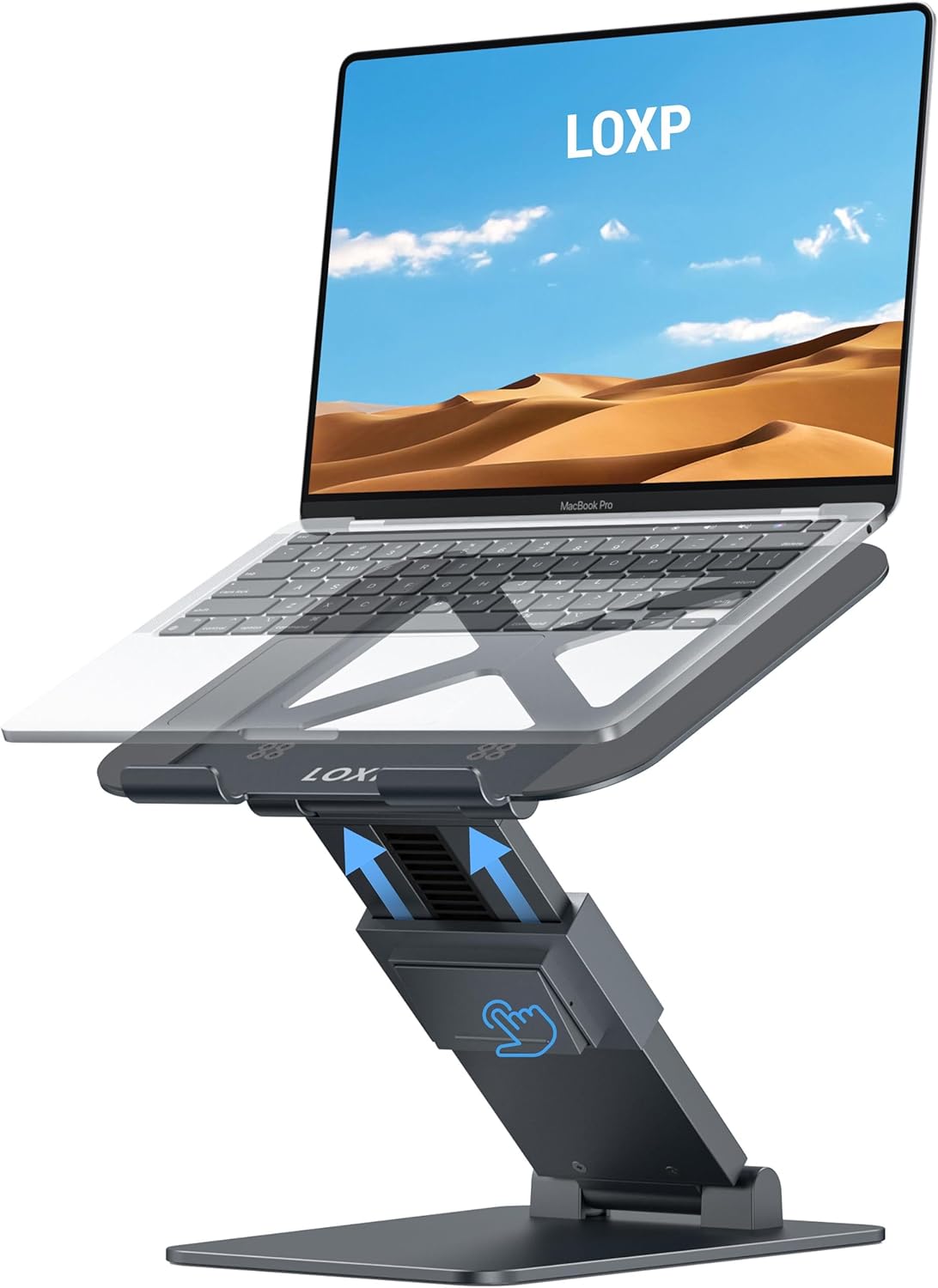 Laptop Stand for Desk, Adjustable Height Laptop Stand, Foldable ...