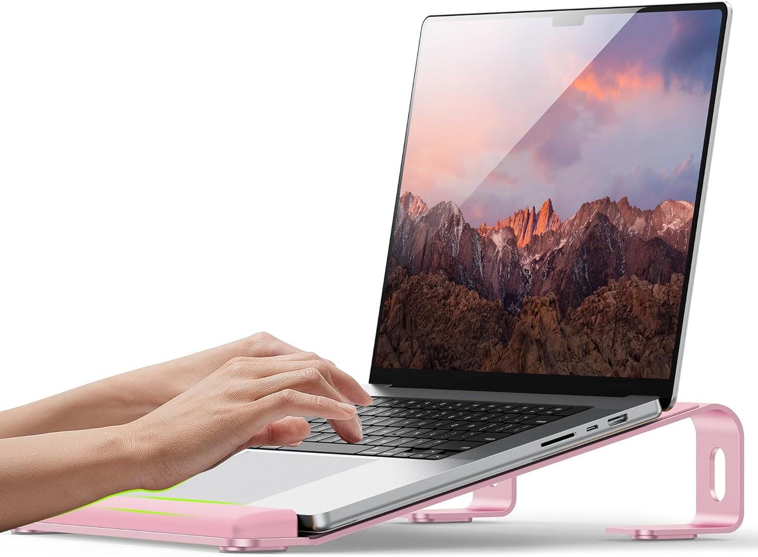 Laptop Stand for Desk, Aluminum Computer Riser with Wrist Rest Pad ...