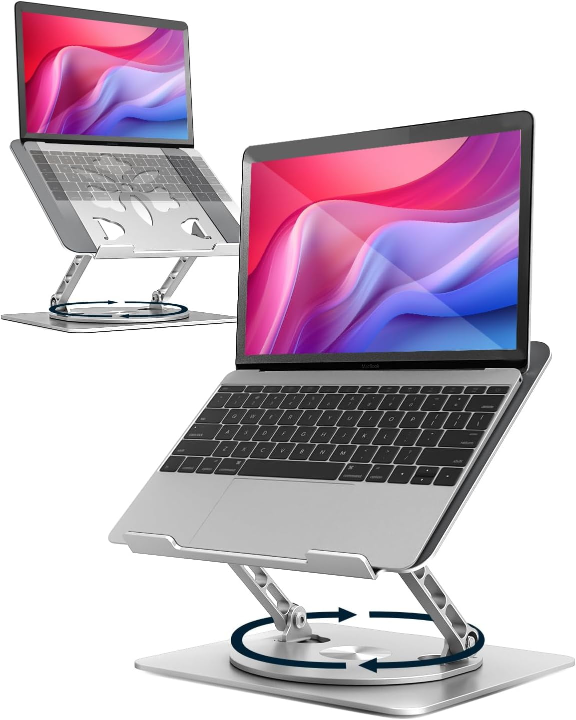 Laptop Stand for Desk - Portable Laptop Riser with Rotating Base ...