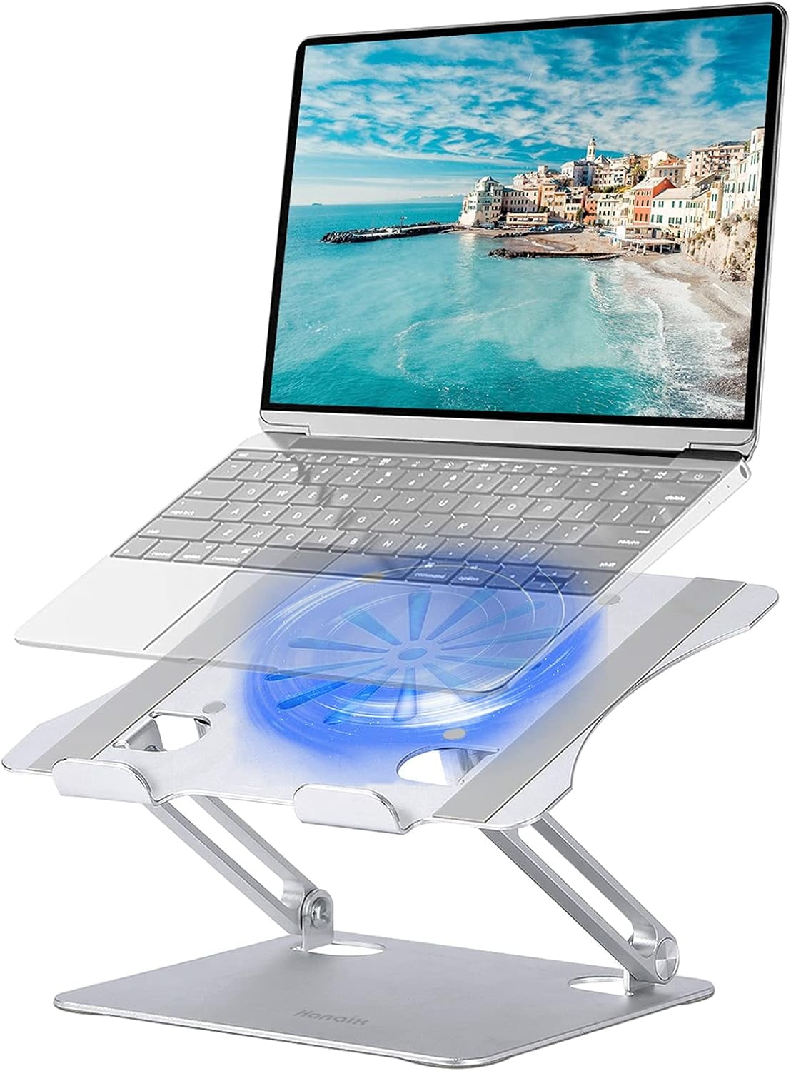 Laptop Stand with Fan, Laptop Riser Computer Stand for Laptop Foldable ...