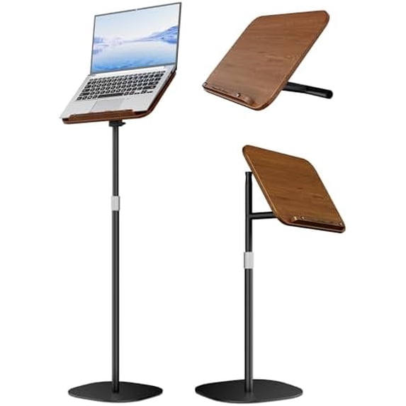 Laptop Stand Floor, Wood Music Stand, Tablet Floor Stands Adjustable ...