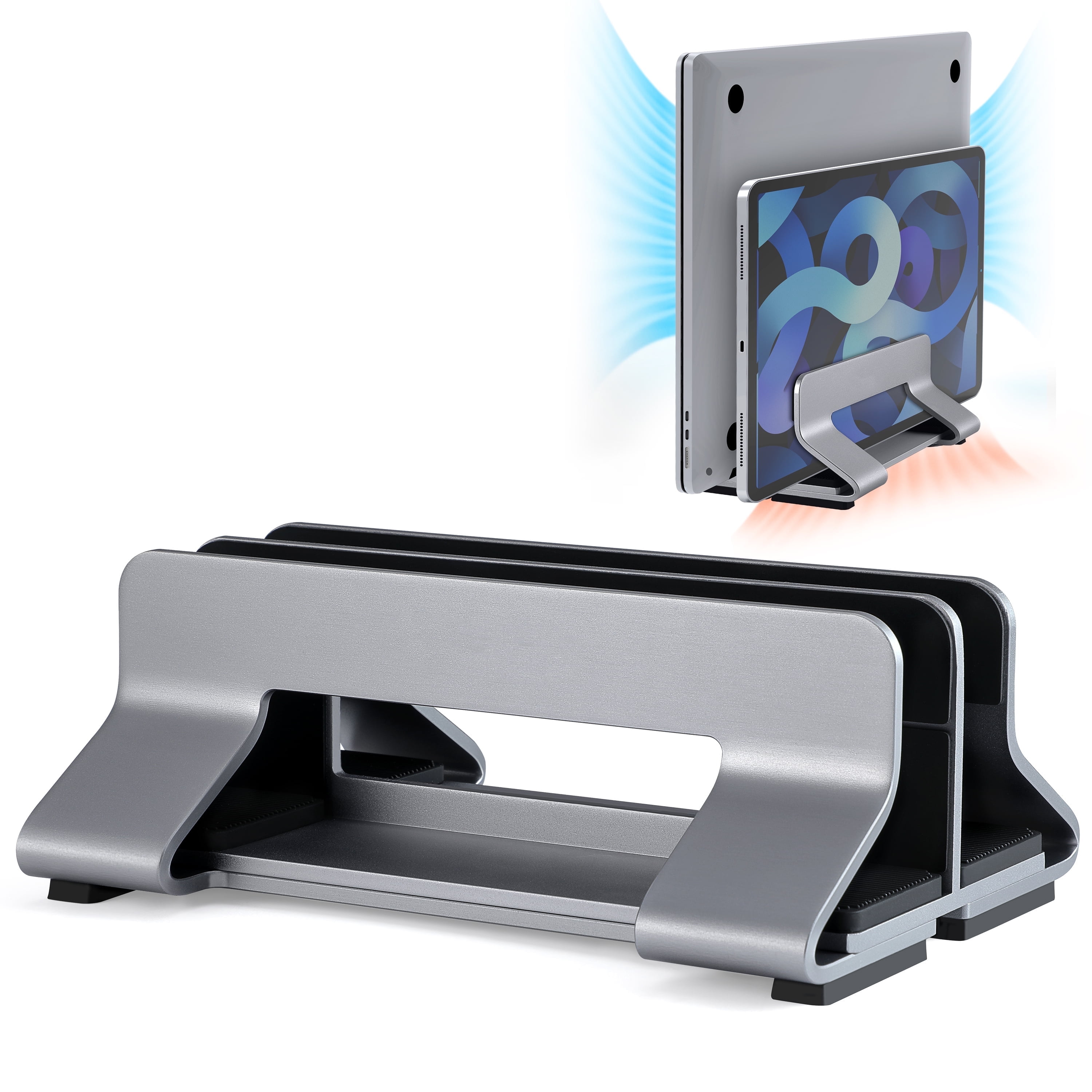 Laptop Stand Vertical Tool-Free Adjustable Aluminum Vertical Laptop ...