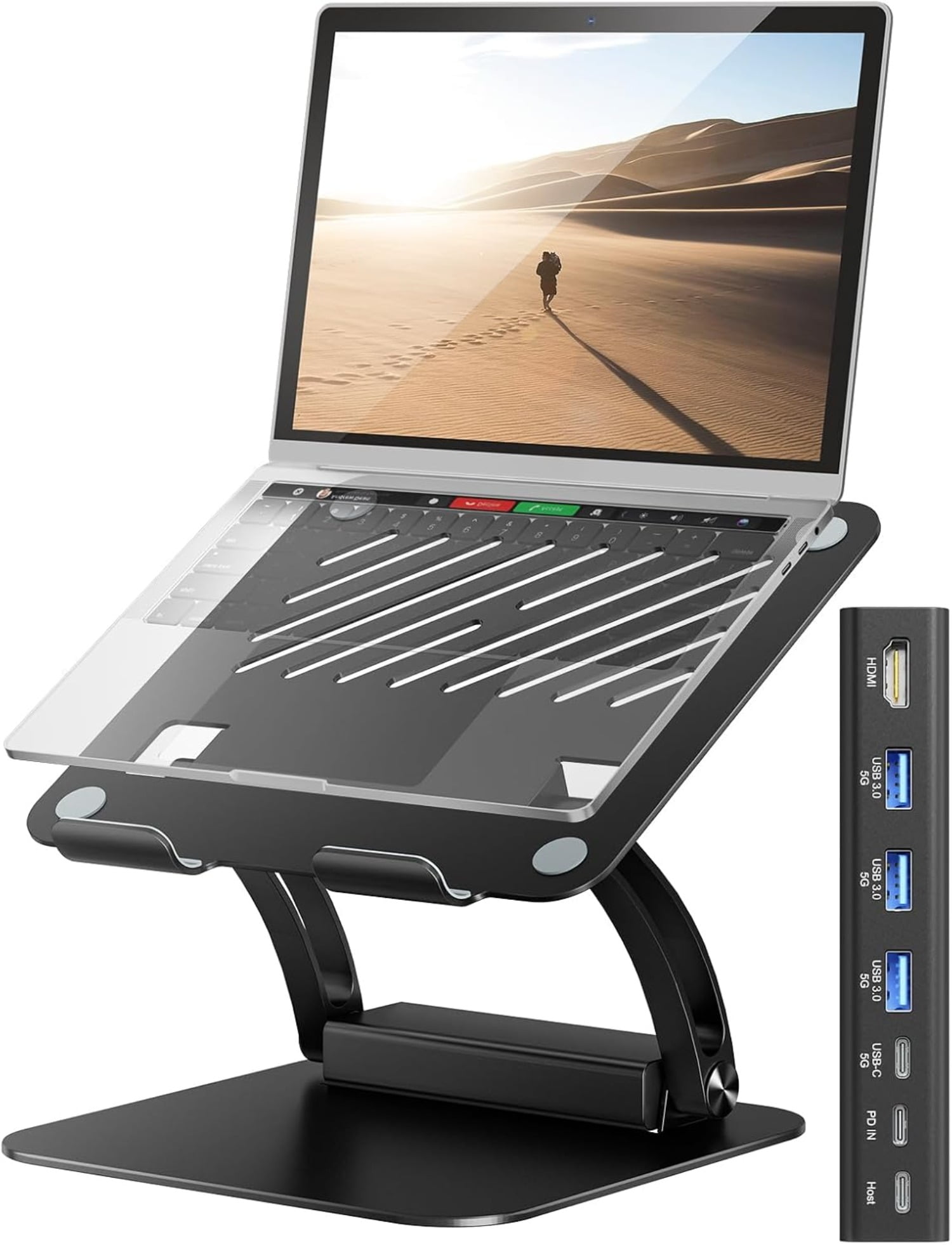 Laptop Stand with Detachable USB-C Hub, 100W PD Charging, 4K@60Hz HDMI ...