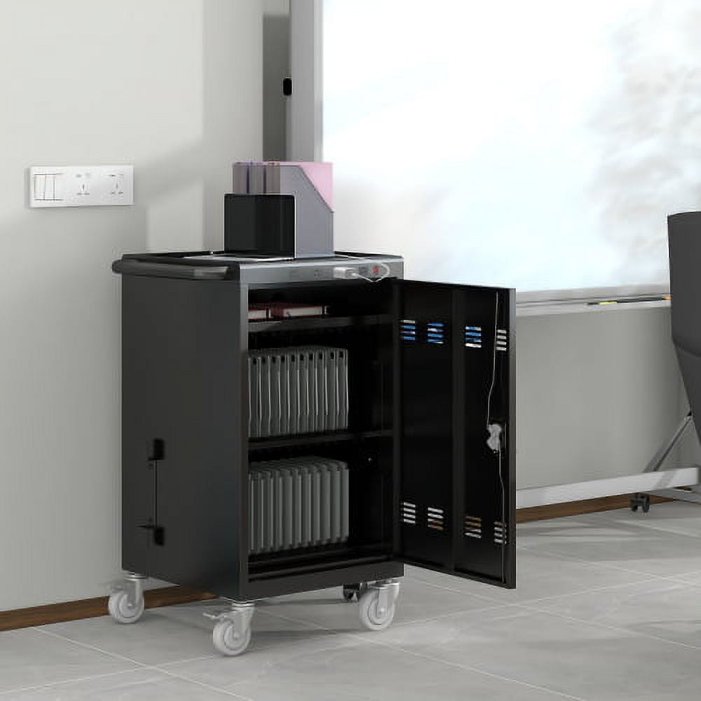 Mobile Charging & Storage Cart for 30 Devices, 17'' Screen Size ...