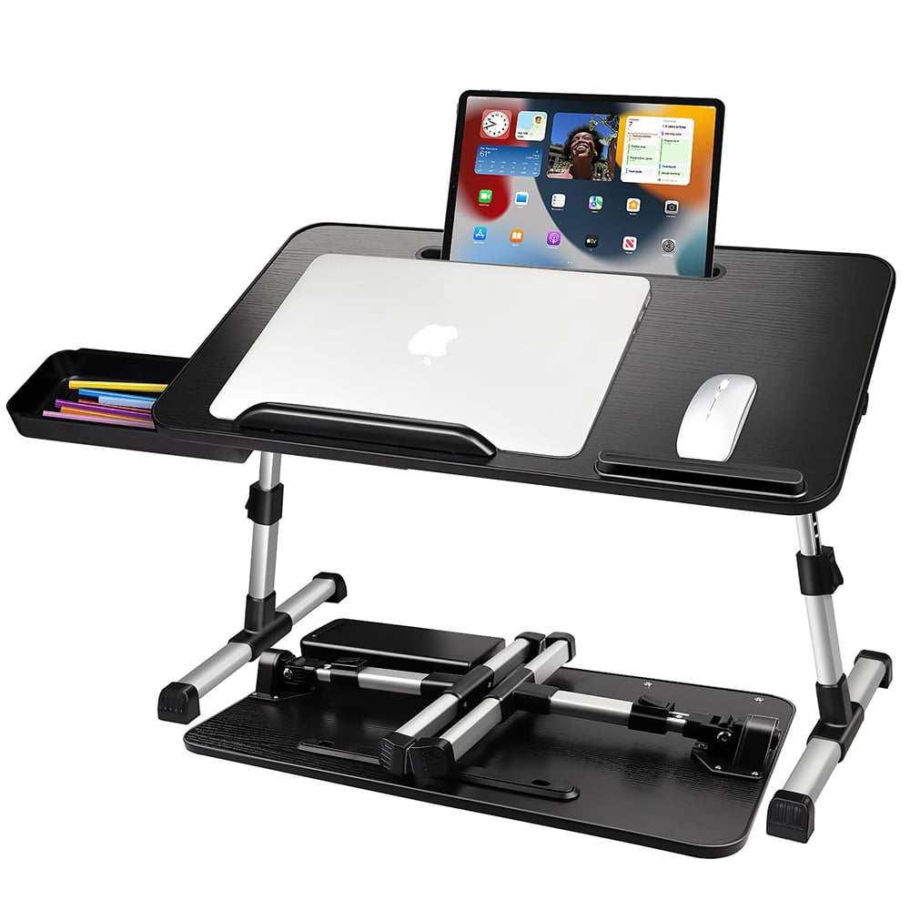 Laptop Table for Bed, Height Adjustable, Tilt Angle, Foldable Bed Table ...
