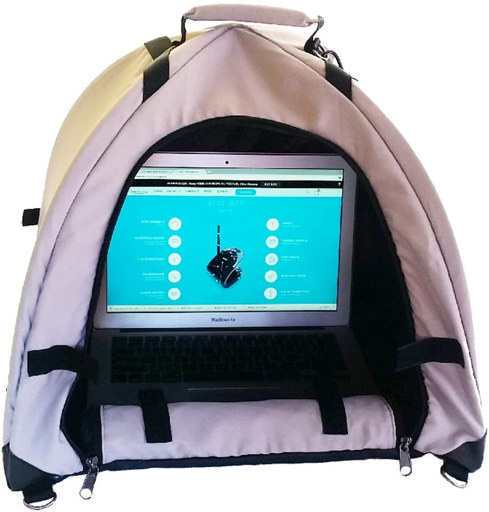 Laptop Tent Sun Shade & Water-Resistant Bag with Glare Shield, Shoulder ...