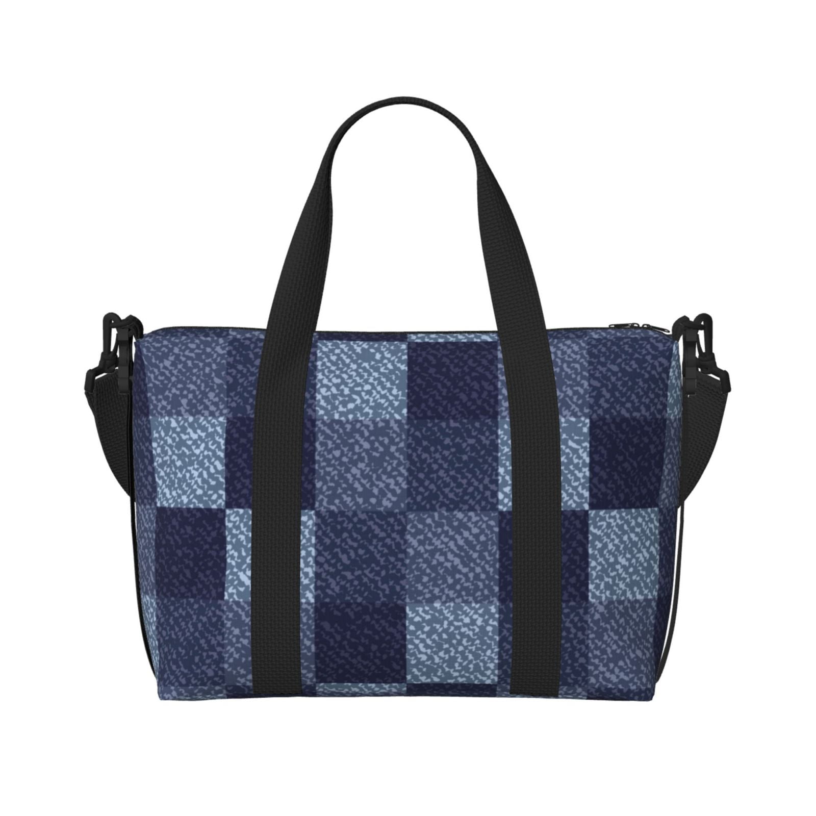 Laptop Tote Bag for Women Work - Blue Gingham Buffalo Check Gym Bag for ...