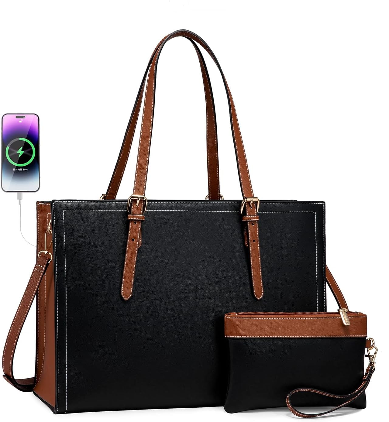 Laptop Tote Bag for Women, 15.6 Inch Computer Tote Work Bag Purse ...