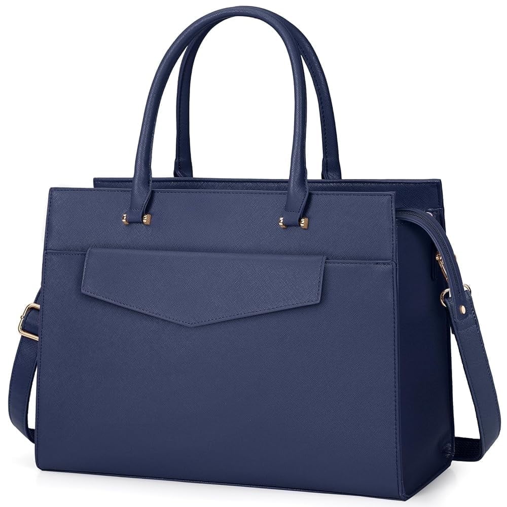 Laptop Tote Bag for Women 15.6 Inch Leather Computer Laptop Bag Office ...