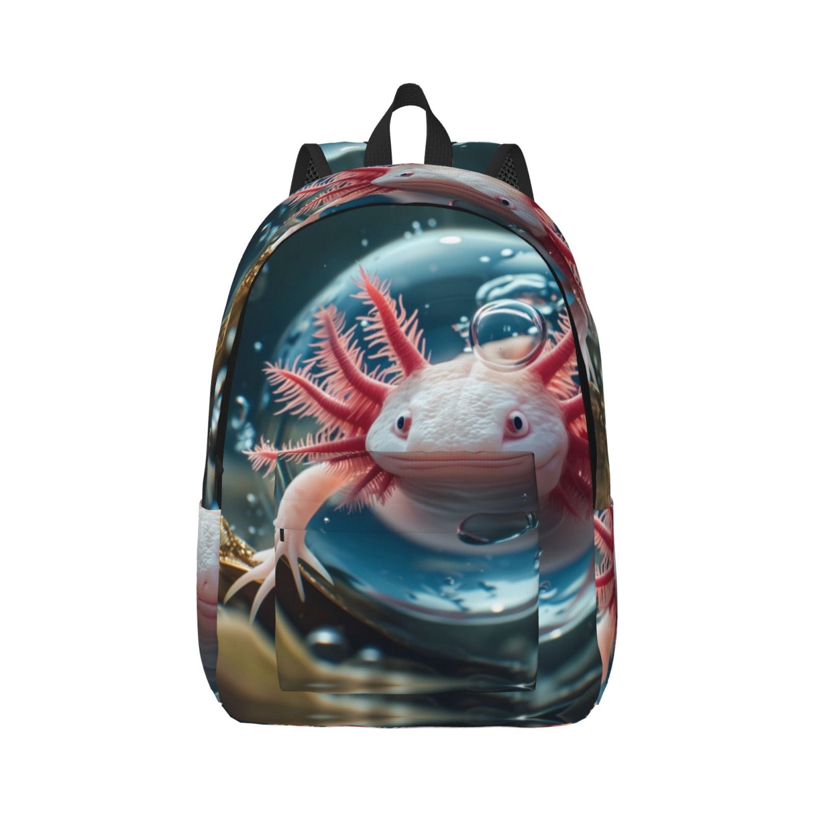 Laptop Travel Backpack Bubbles Axolotl Fantasy Lightweight Backpack for ...
