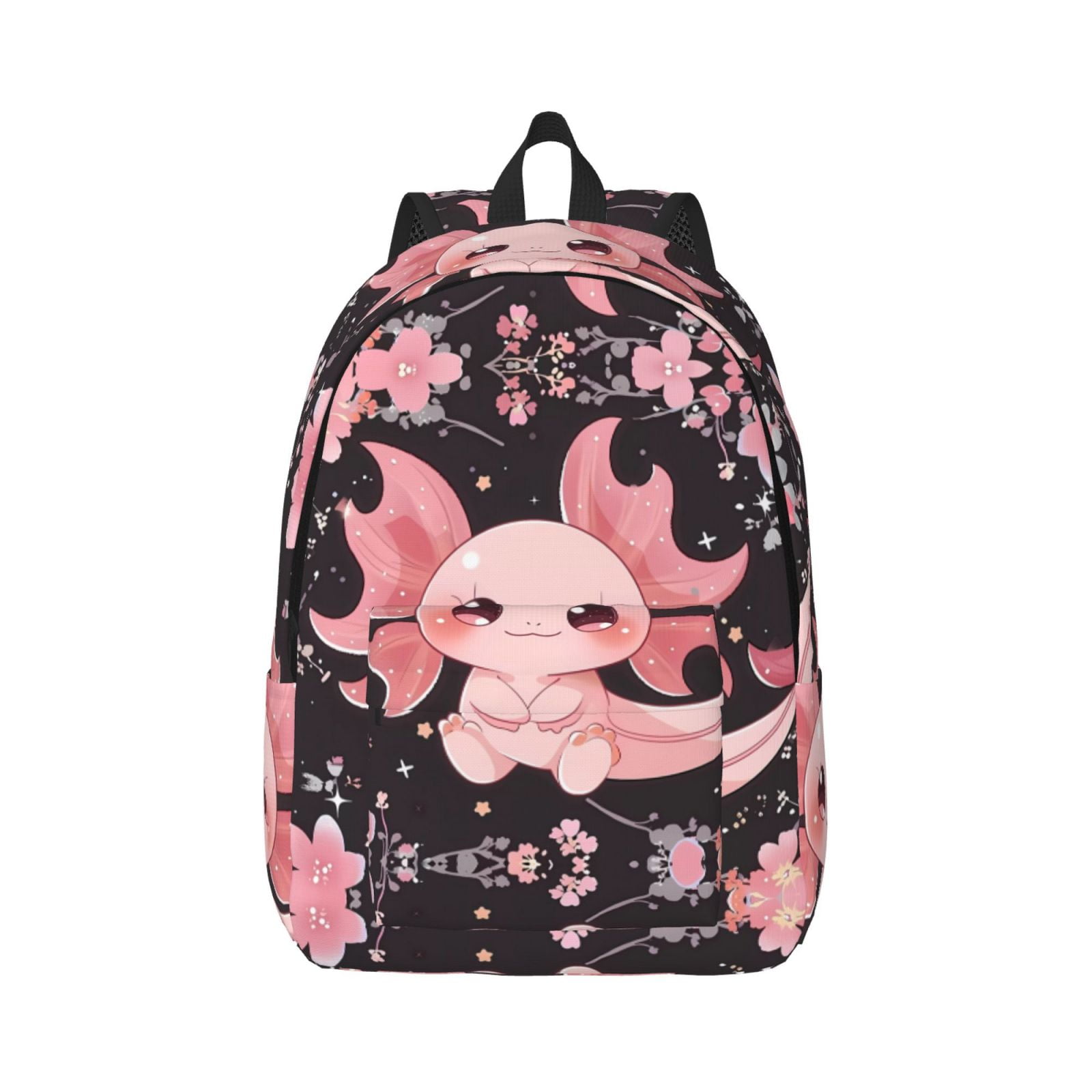 Laptop Travel Backpack Chibi Axolotl Flower Fantasy Lightweight ...