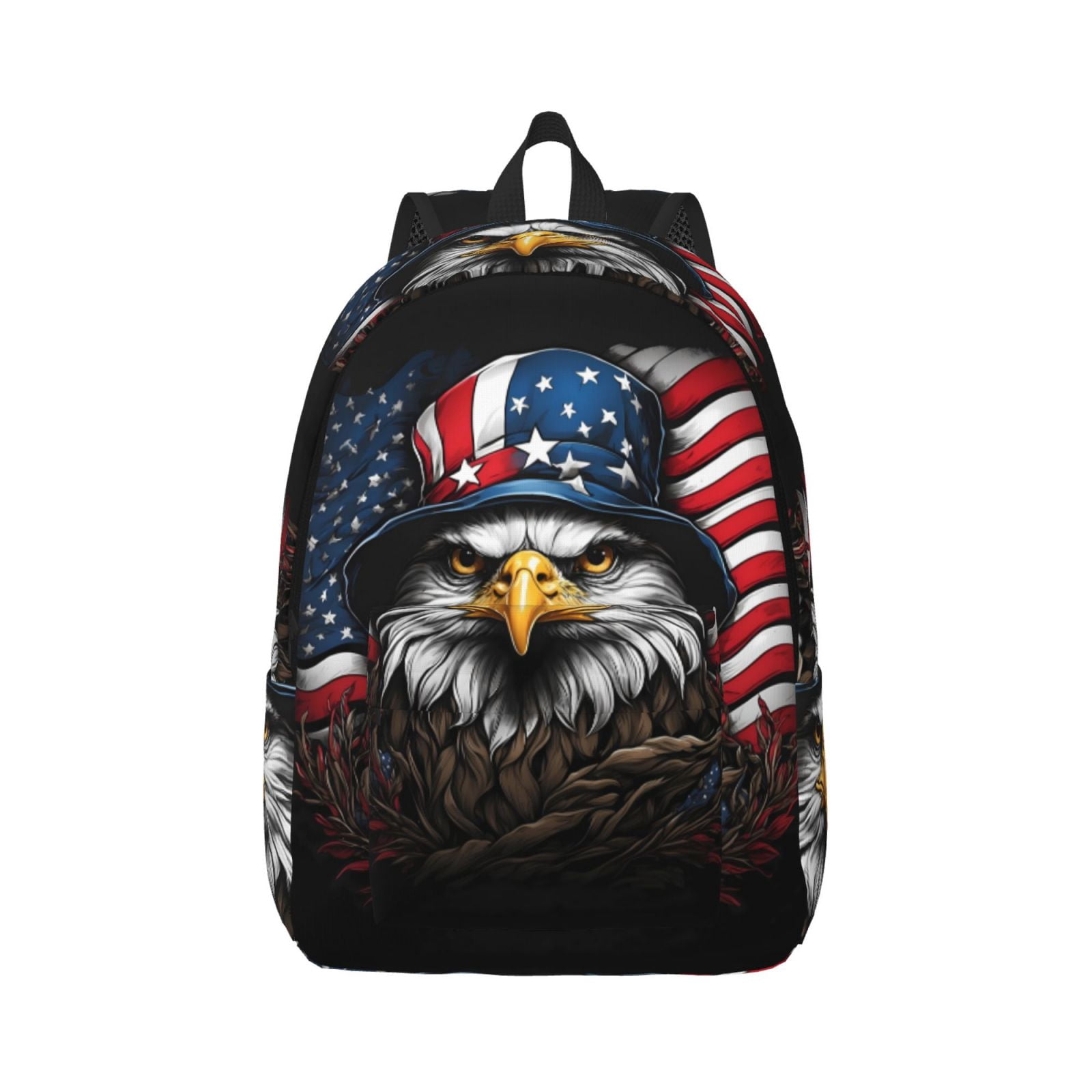 Laptop Travel Backpack Eagle with USA Flag Hat Lightweight Backpack for ...