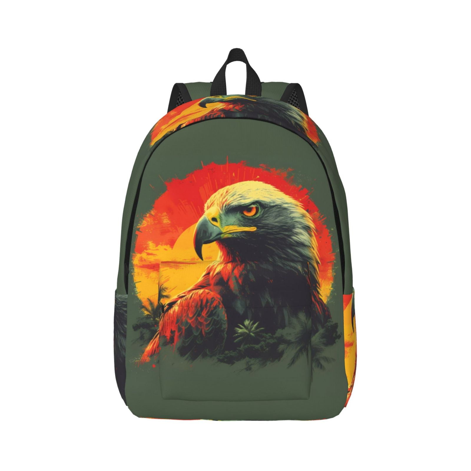 Laptop Travel Backpack Hawaiian Style Bald Eagle Lightweight Backpack ...