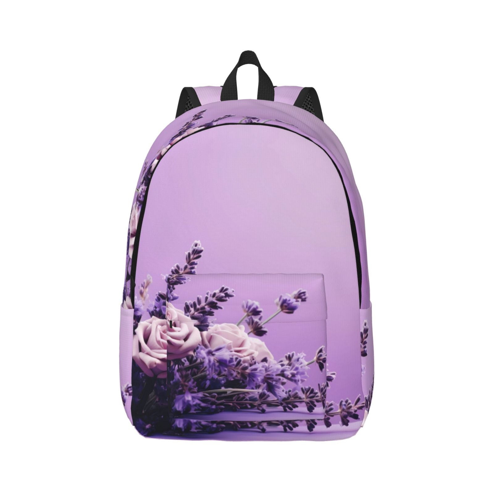 Laptop Travel Backpack Lavender Roses Arrangement Lightweight Backpack ...