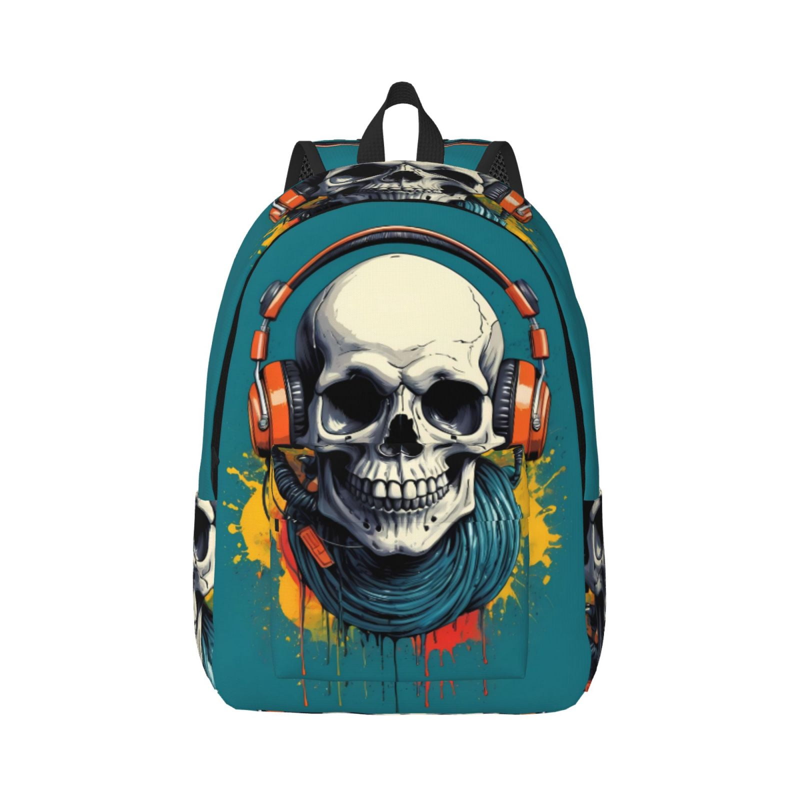 Laptop Travel Backpack Modern Hip-Hop Skull Lightweight Backpack for ...