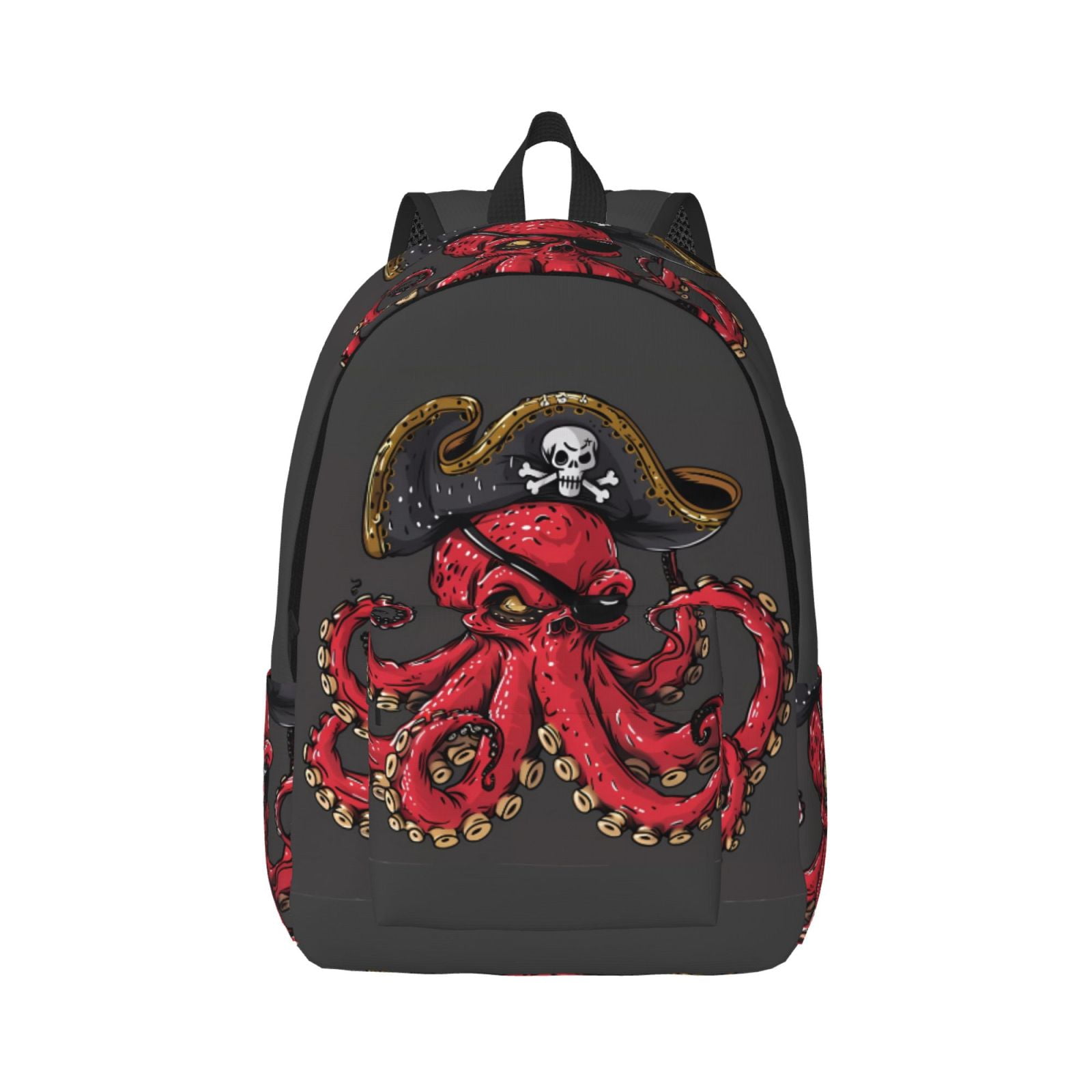 Laptop Travel Backpack Octopus Pirate Illustration Lightweight Backpack ...