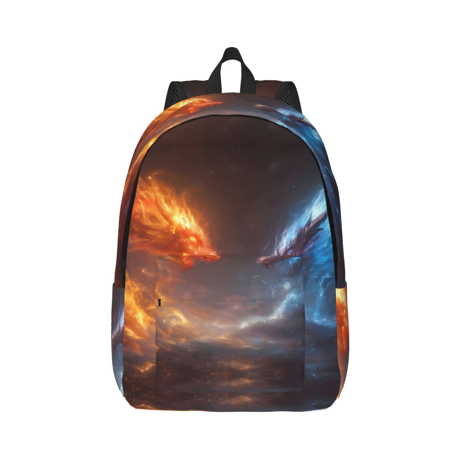 Laptop Travel Backpack Red and Blue Fire Dragon D Lightweight Backpack ...