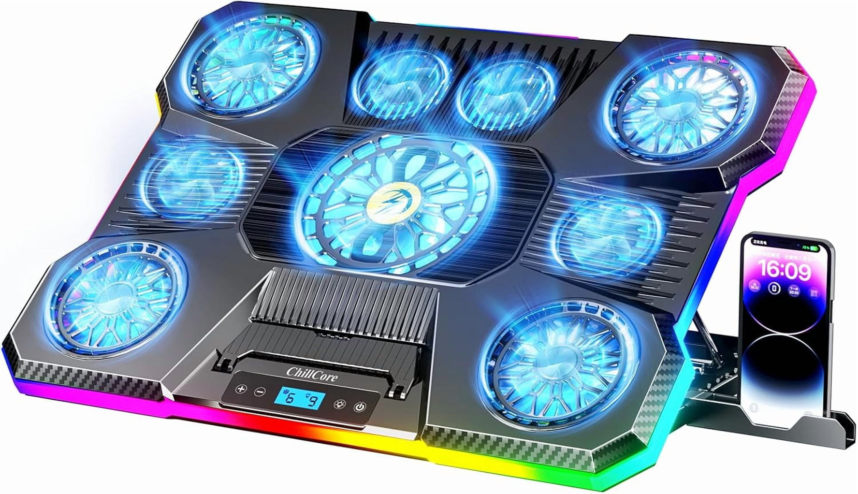 Laptop cooling pad, RGB light laptop cooler, suitable for 15.6 - 19.3 ...