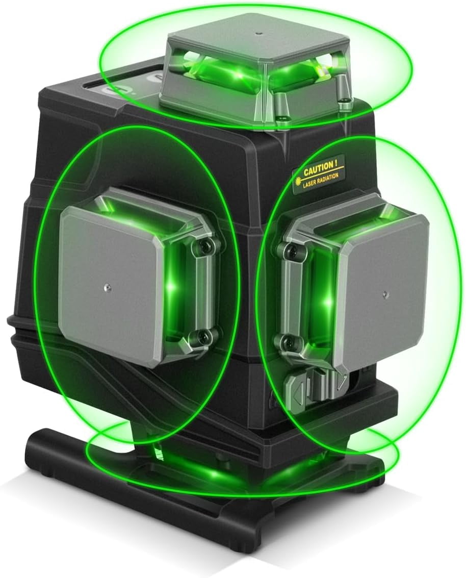 Lar Level 360 lf Leveling,4D 4x360° Green 16 Cross Line Lazer Leveler ...