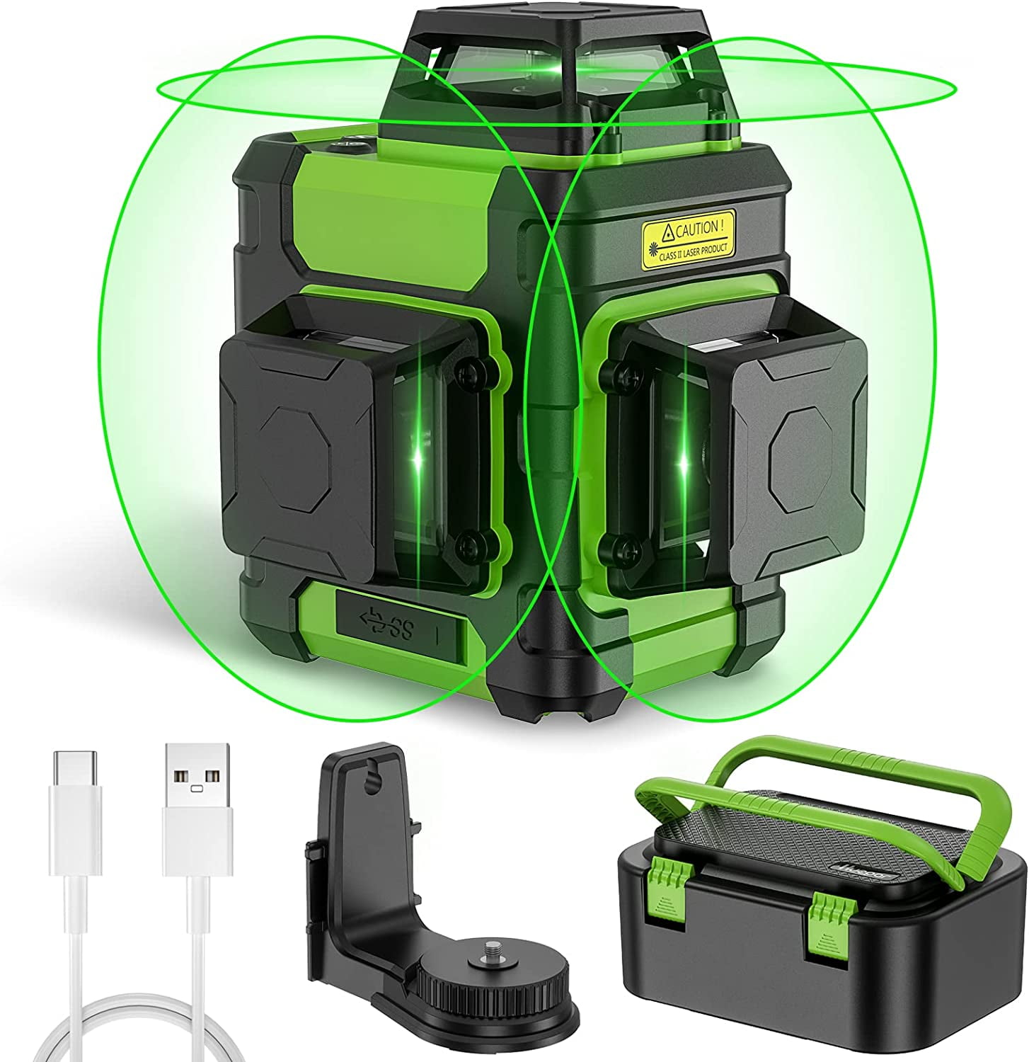 Lar Level 360 lf Leveling, Rechargeable Green 3x360° Cross Line Lazer ...