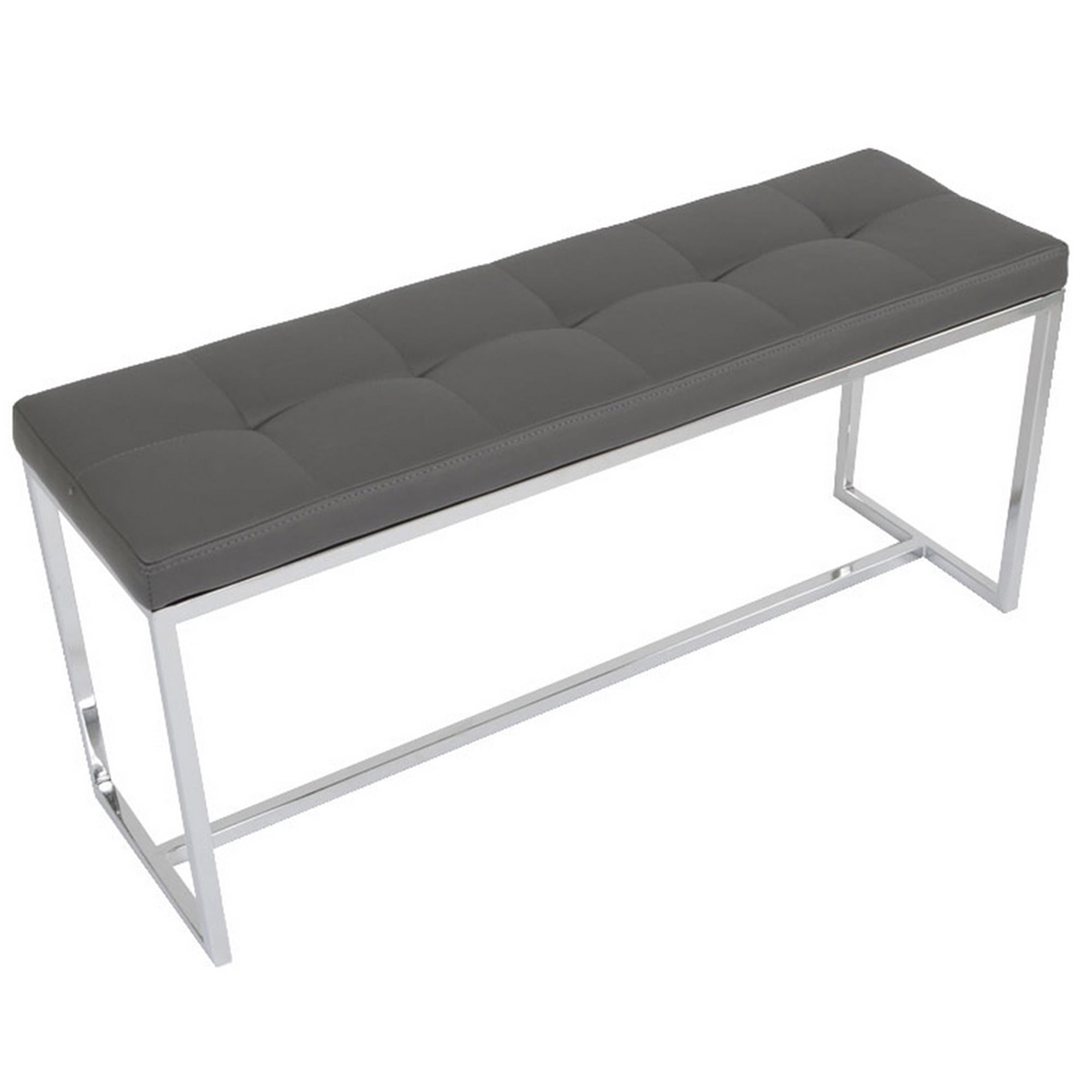 Lara Bench Grey - Modern Style Bench Featuring Comfortable Leatherette ...