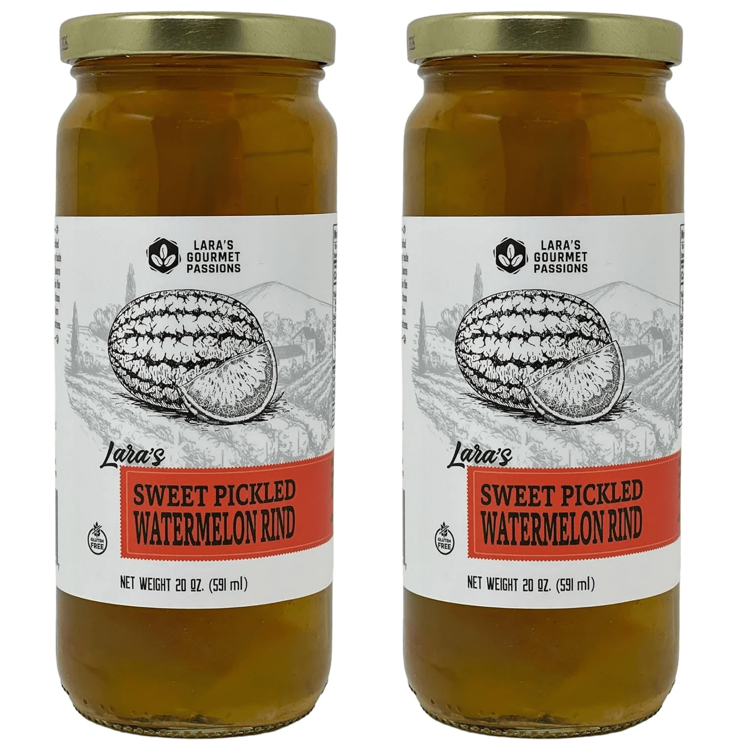 Lara's Sweet Pickled Watermelon Rind - 2 Pack, 20oz Jarred - Walmart.com