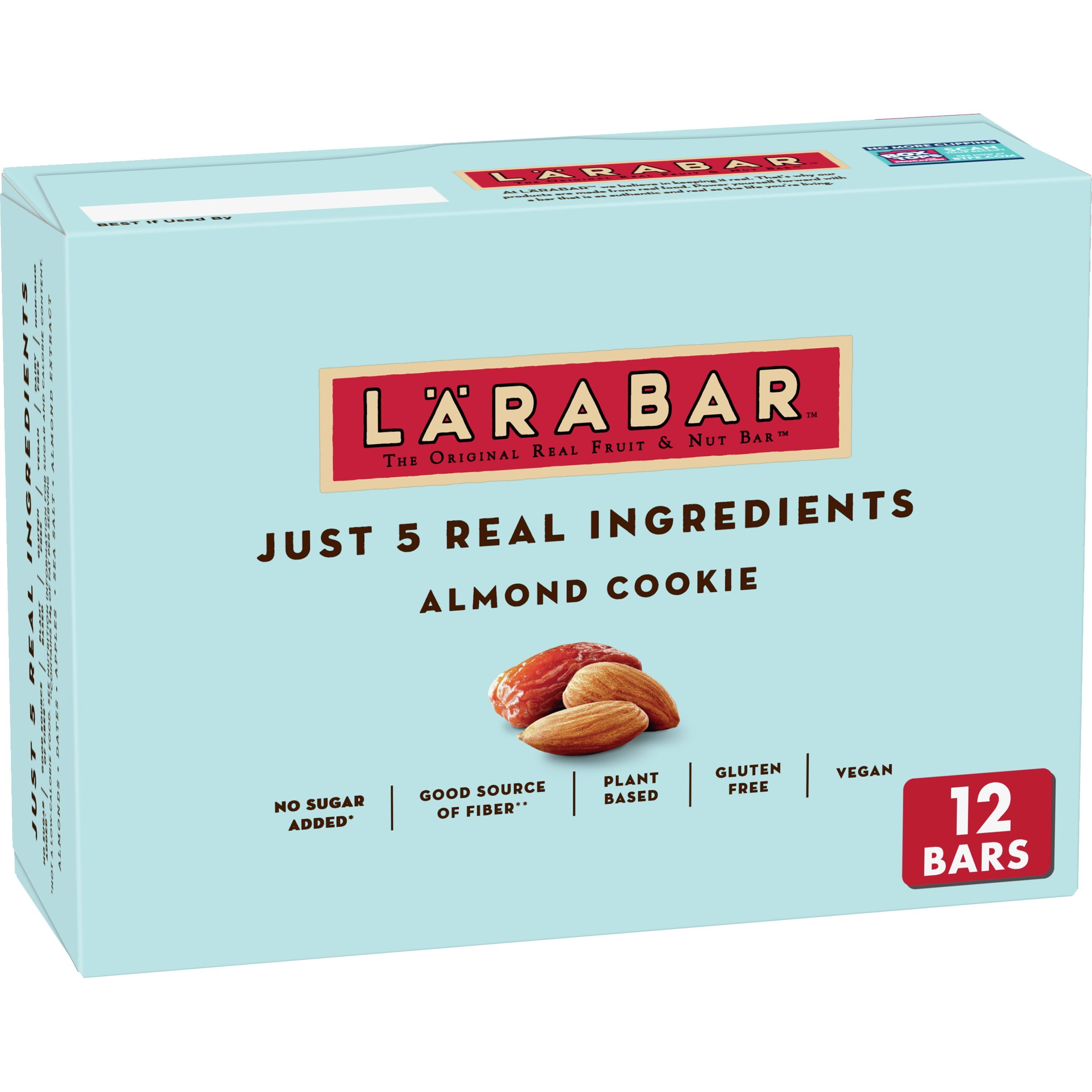 Larabar Almond Cookie, Gluten Free Vegan Fruit & Nut Bars, 1.6 oz, 12 ...