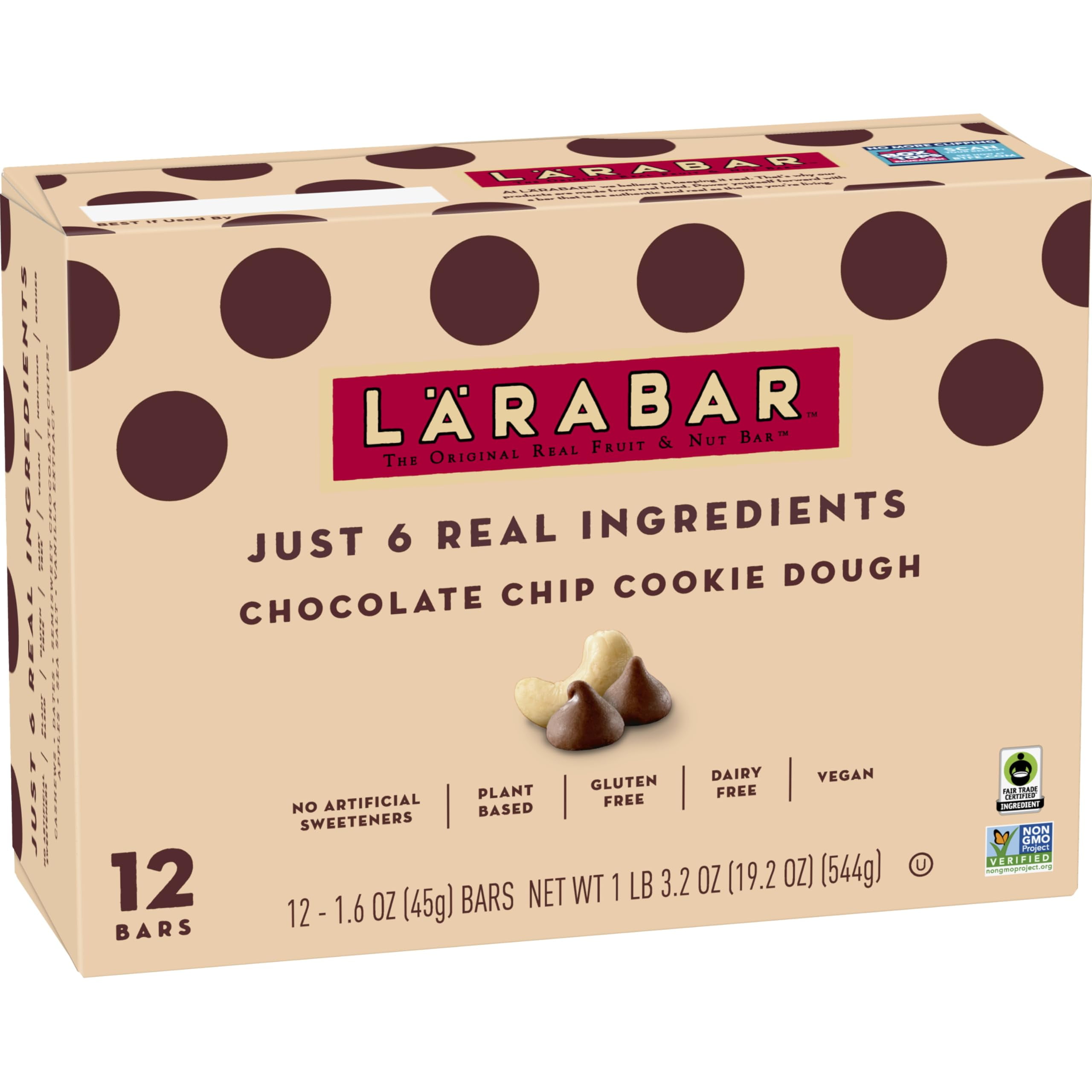Larabar Chocolate Chip Cookie Dough, MDA05 Fruit and Nut Bars, Gluten ...