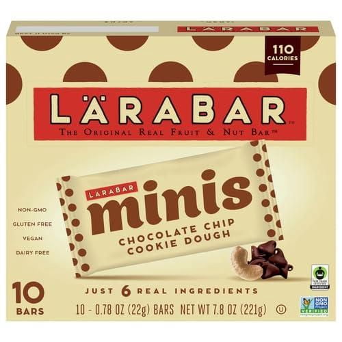Larabar Chocolate Chip Cookie Dough Mini Bars, Gluten Free Vegan Bar ...