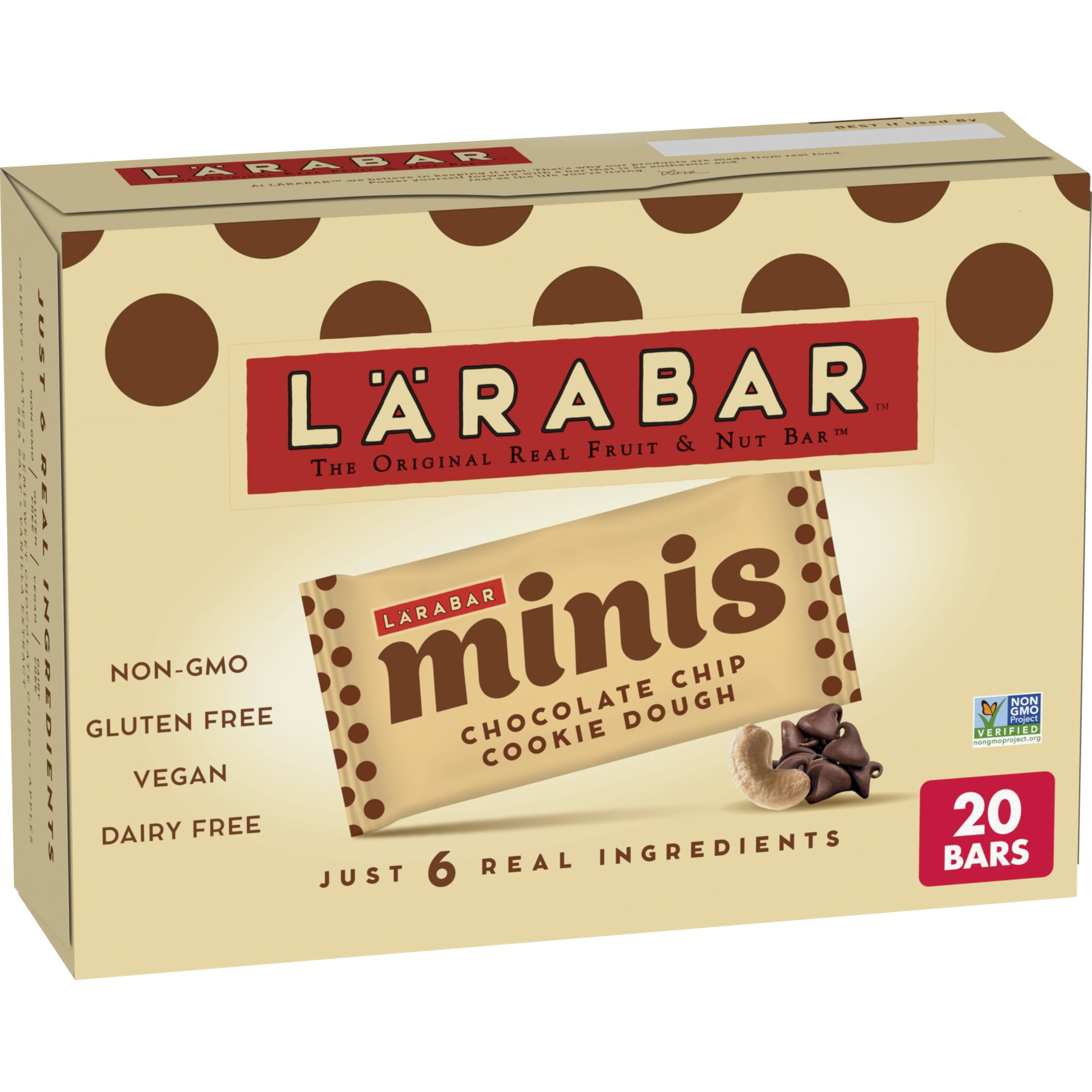 Larabar Chocolate Chip Cookie Dough Mini Bars, Gluten Free Vegan Fruit ...
