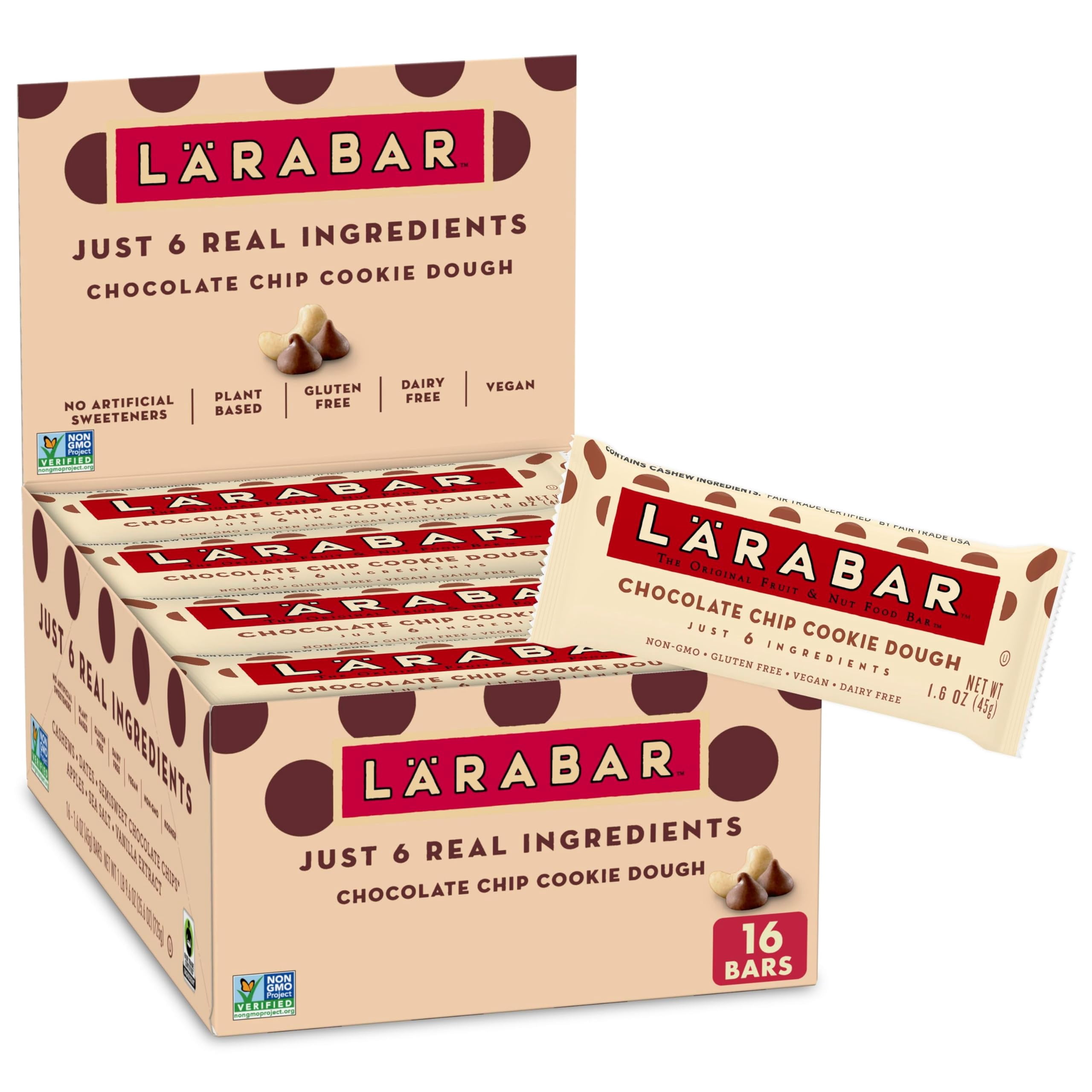 Larabar Chocolate Chip Cookie MFF30 Dough, Gluten Free Fruit & Nut Bar ...