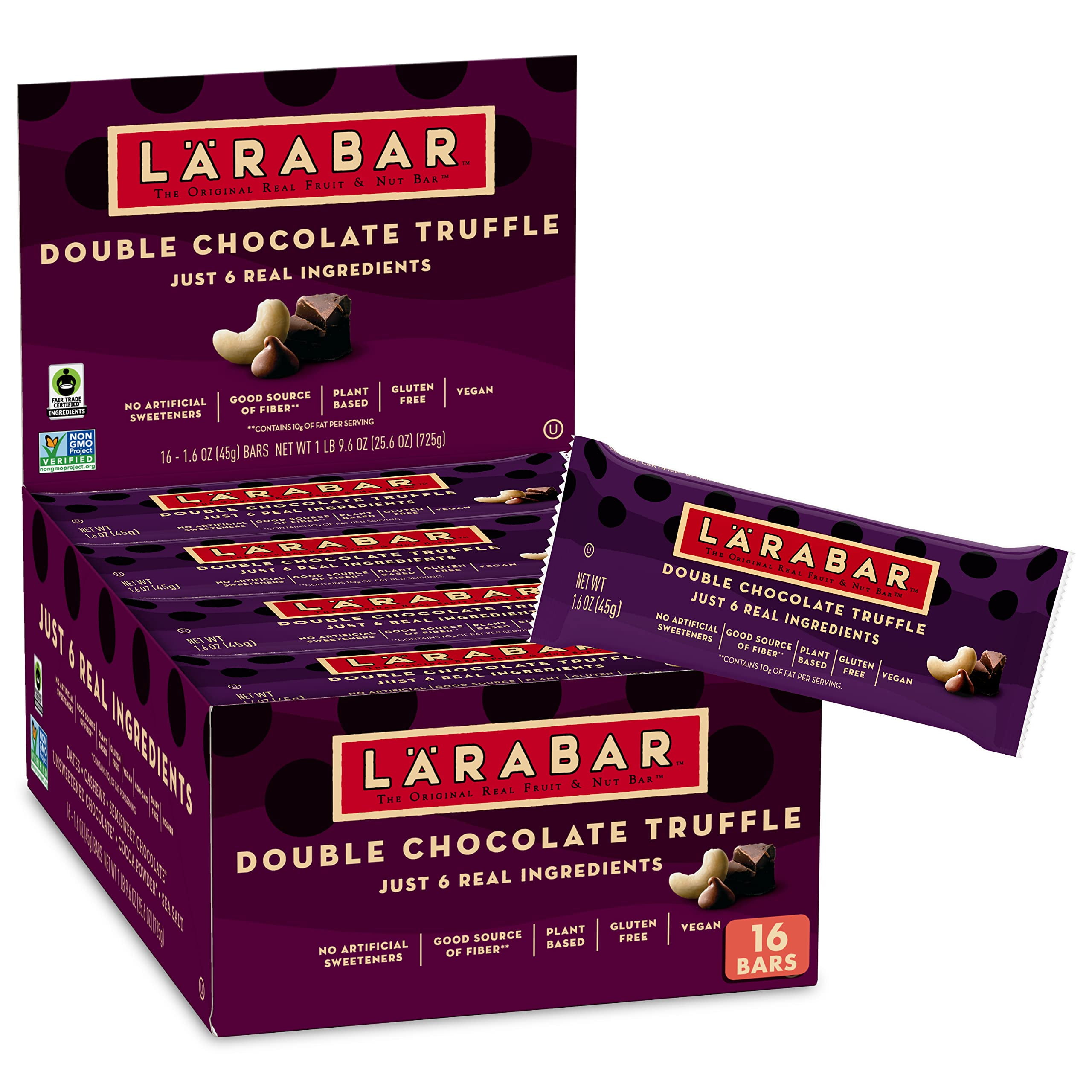 Larabar Double Chocolate Truffle, YPF5 Gluten Free Vegan Fruit & Nut ...