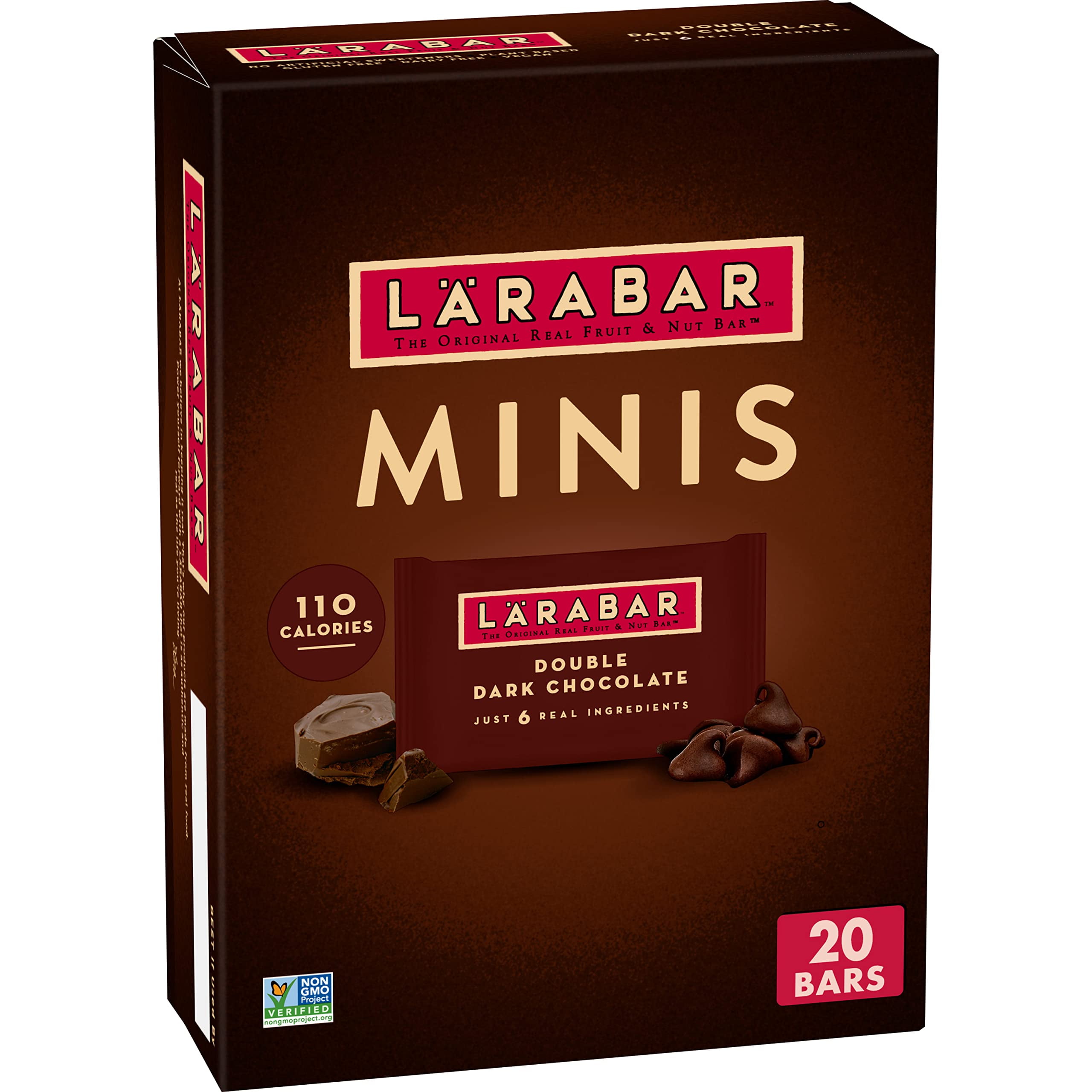 Larabar Double Dark Chocolate DMF15 Mini Bars, Gluten Free Vegan Bars ...