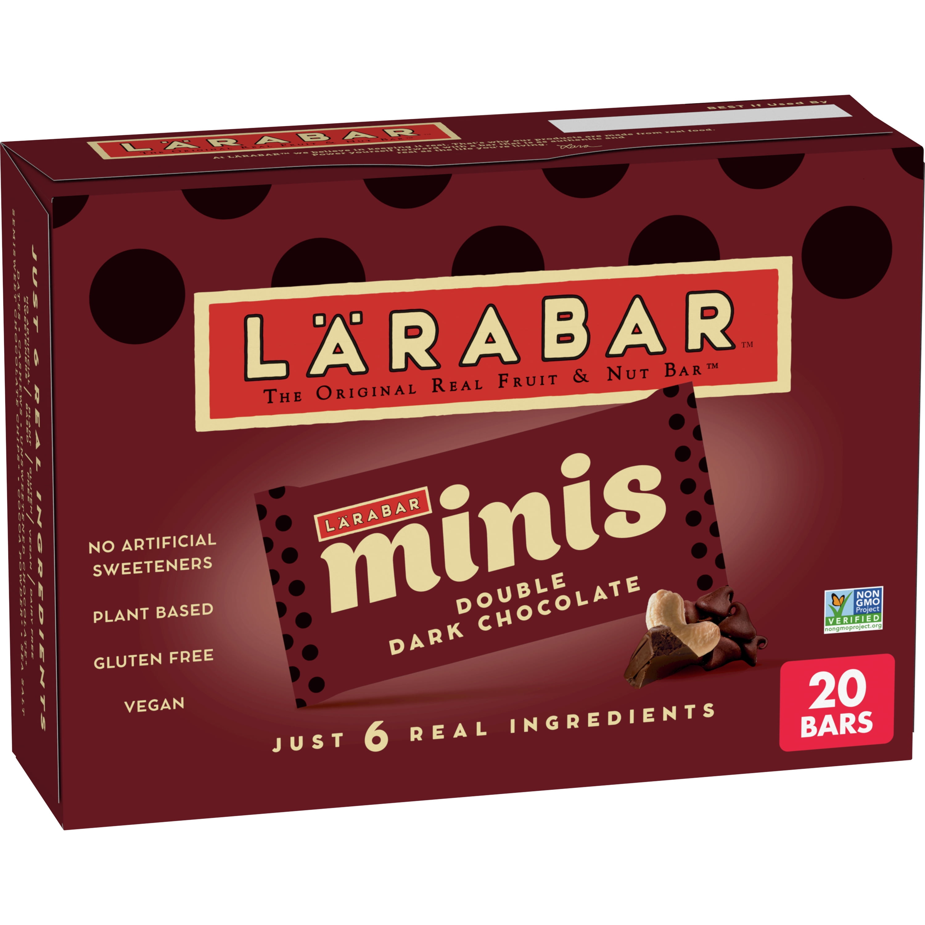 Larabar Double Dark Chocolate Mini Bars, Gluten Free Vegan Bars, 20 ct ...