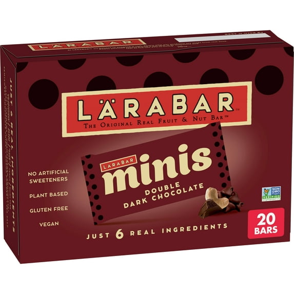 Larabar Double Dark Chocolate Mini Bars, Gluten Free Vegan Bars, 20 ct ...