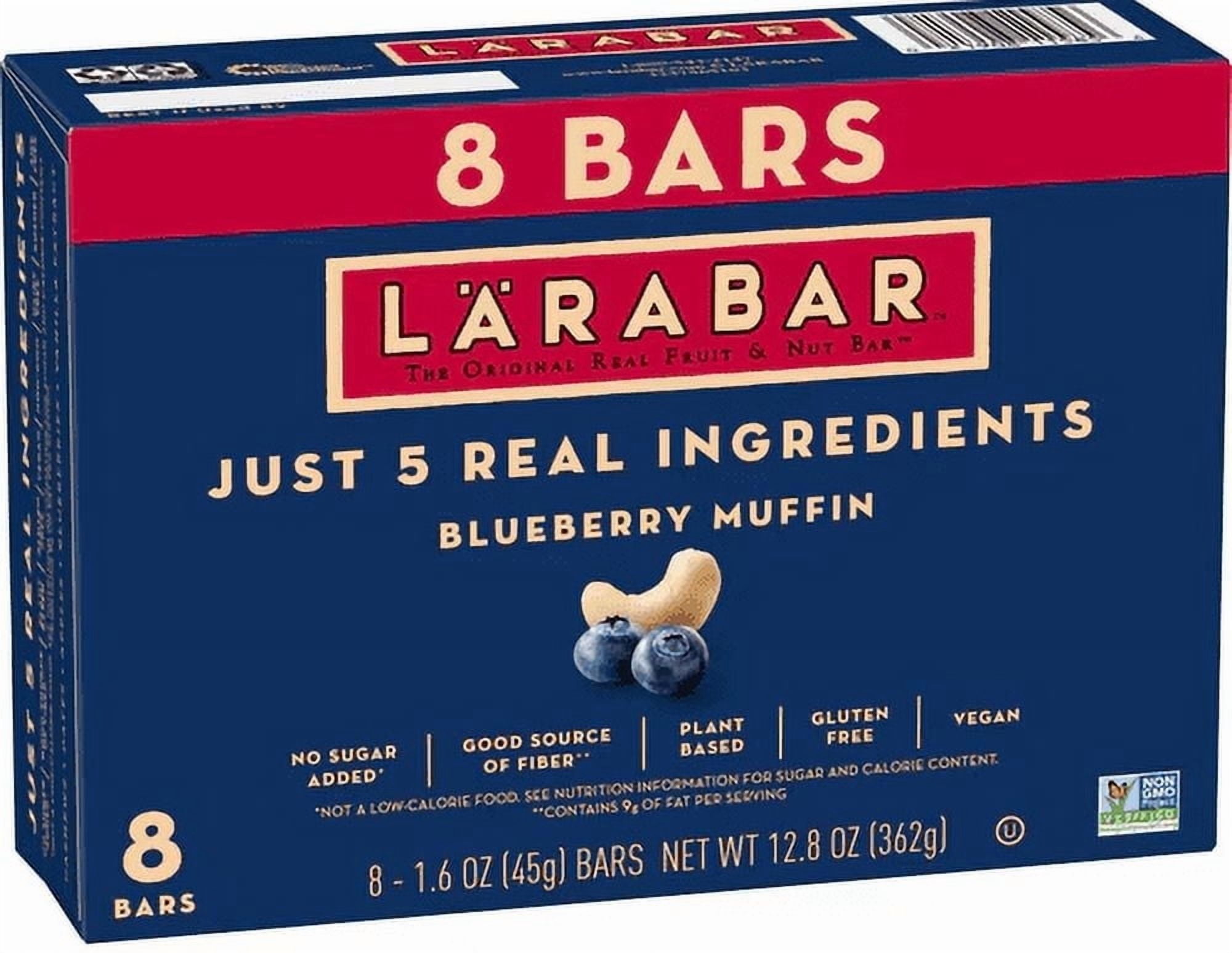 Larabar Fruit & Nut Bar Gluten Free No Sugar Added Blueberry Muffin - 8 ...