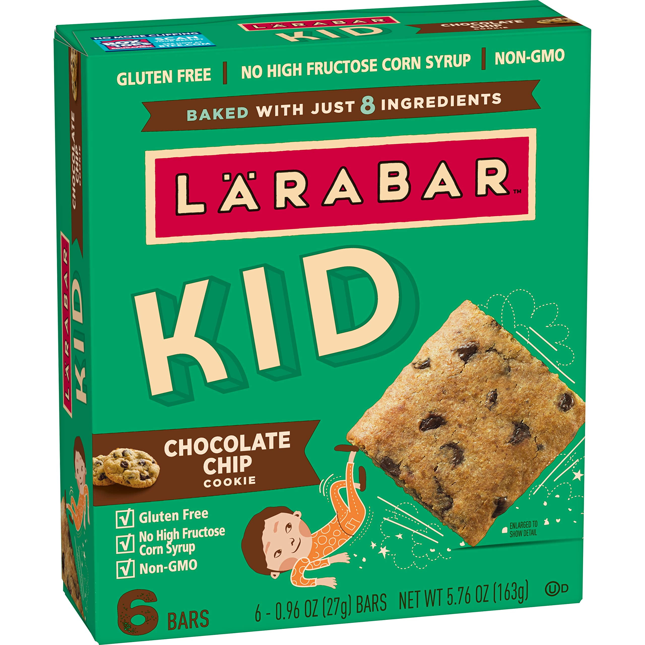 2X - Larabar Kid Gluten Free Bar Chocolate Chip Cookie, 6 Bars, 5.76 Oz ...