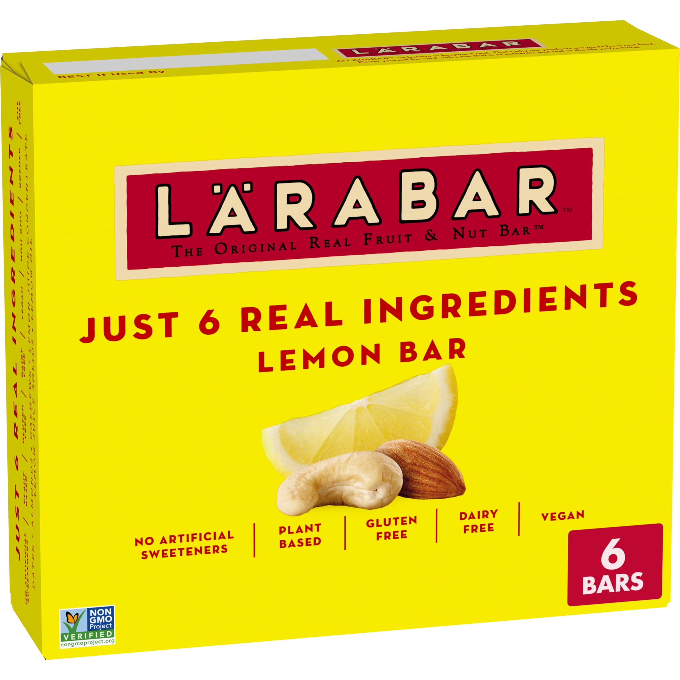LARABAR, Fruit and Nut Bars, Lemon, 6 Count 9.6 oz - Walmart.com